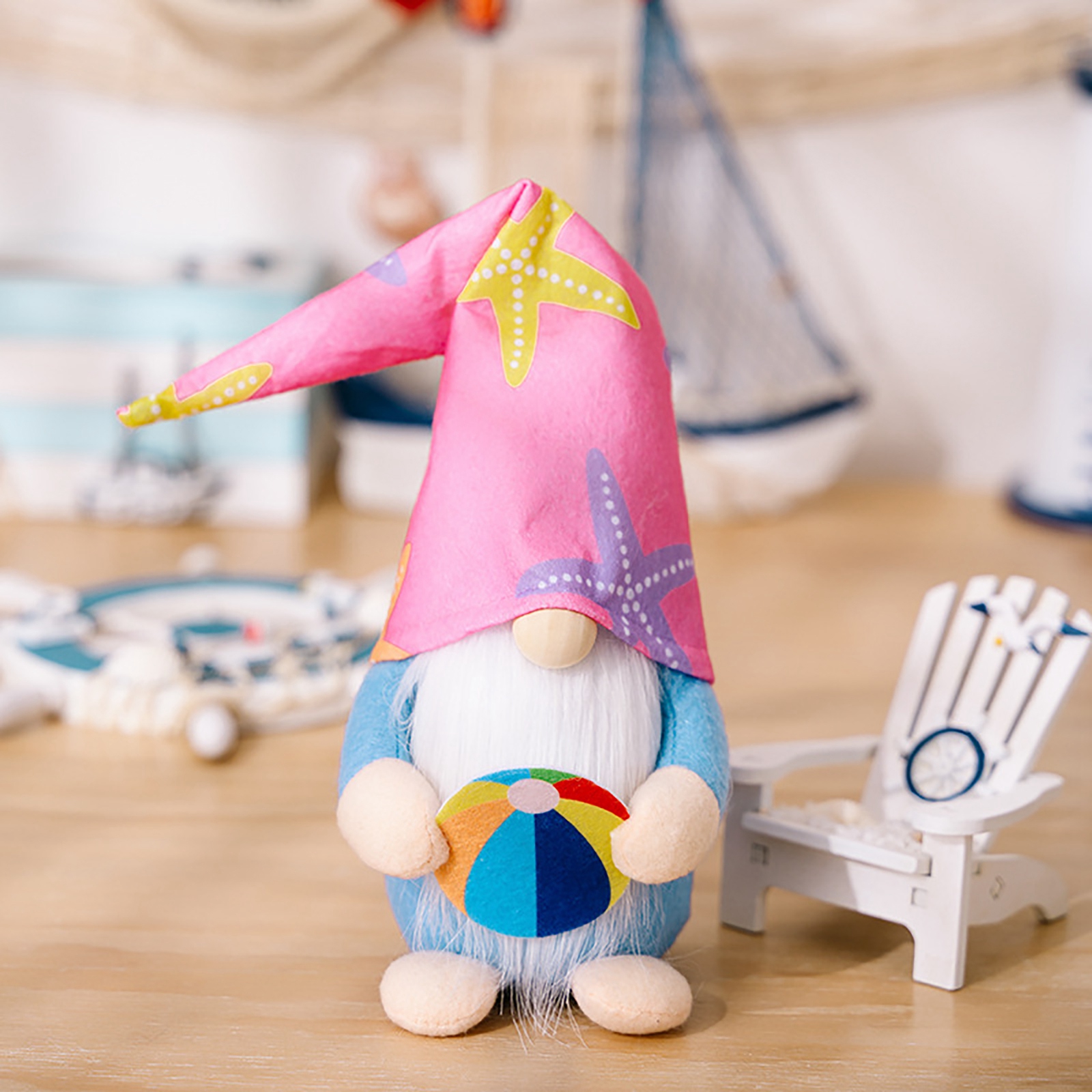 Plush Gnome Ornaments Summer Ocean Beach Mermaid Tomte Dwarf Farmhouse ...