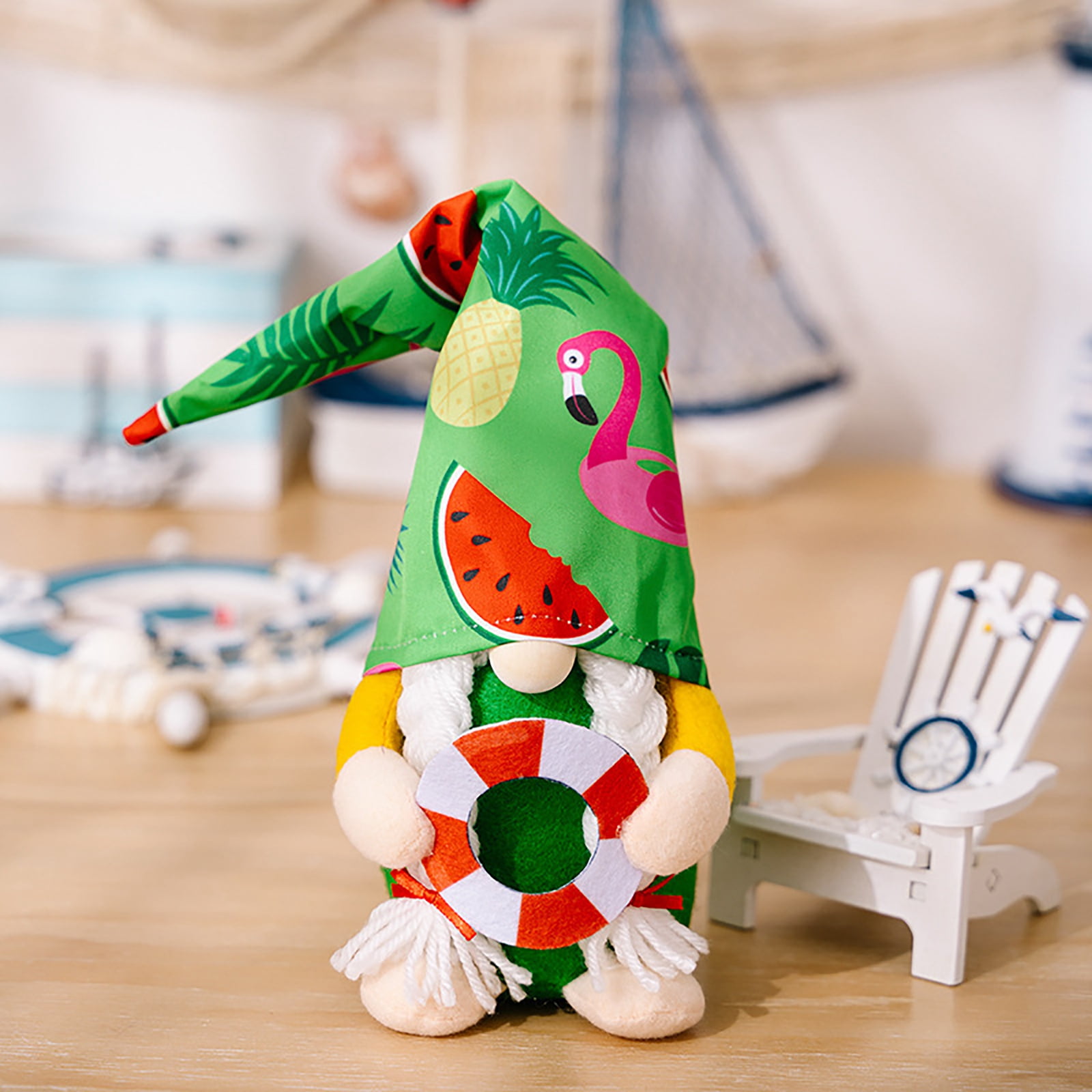 Plush Gnome Ornaments Summer Ocean Beach Mermaid Tomte Dwarf Farmhouse ...