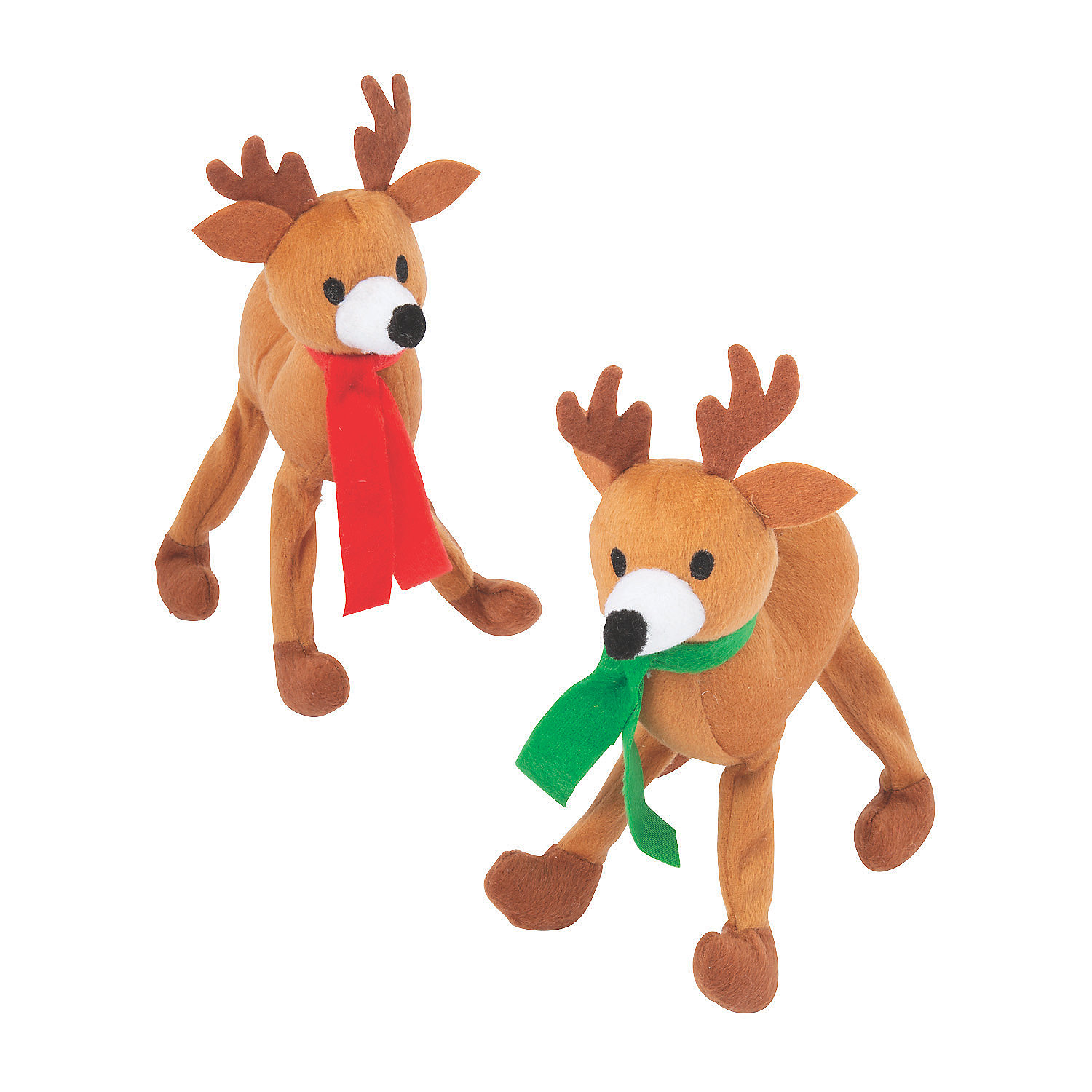 Fun Express 7 1/4" Christmas Goofy Brown Stuffed Reindeer with Bendable ...