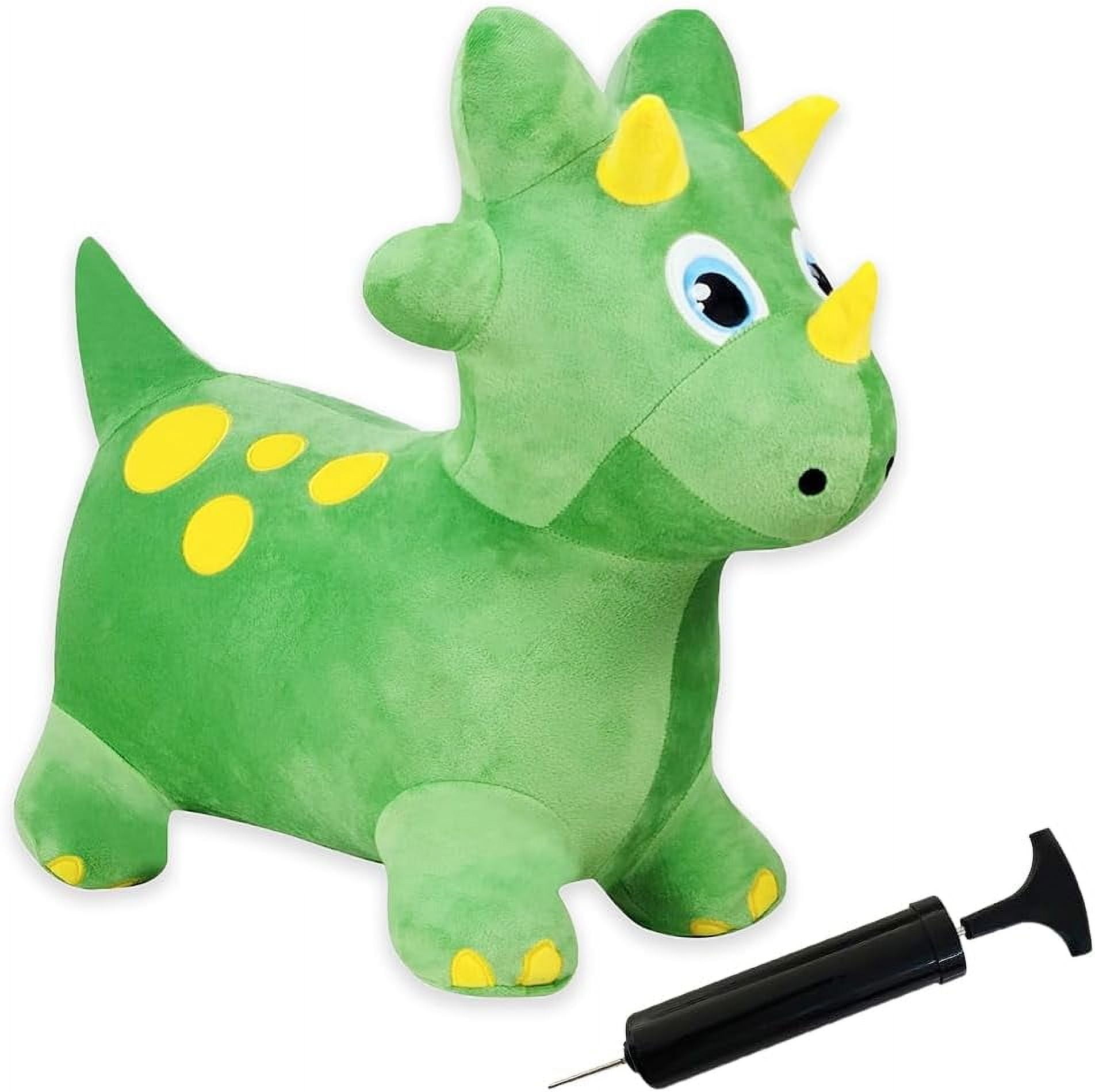 Plush Green Dinosaur Bounce & Ride-on Inflatable Hopper Toddler Toy ...