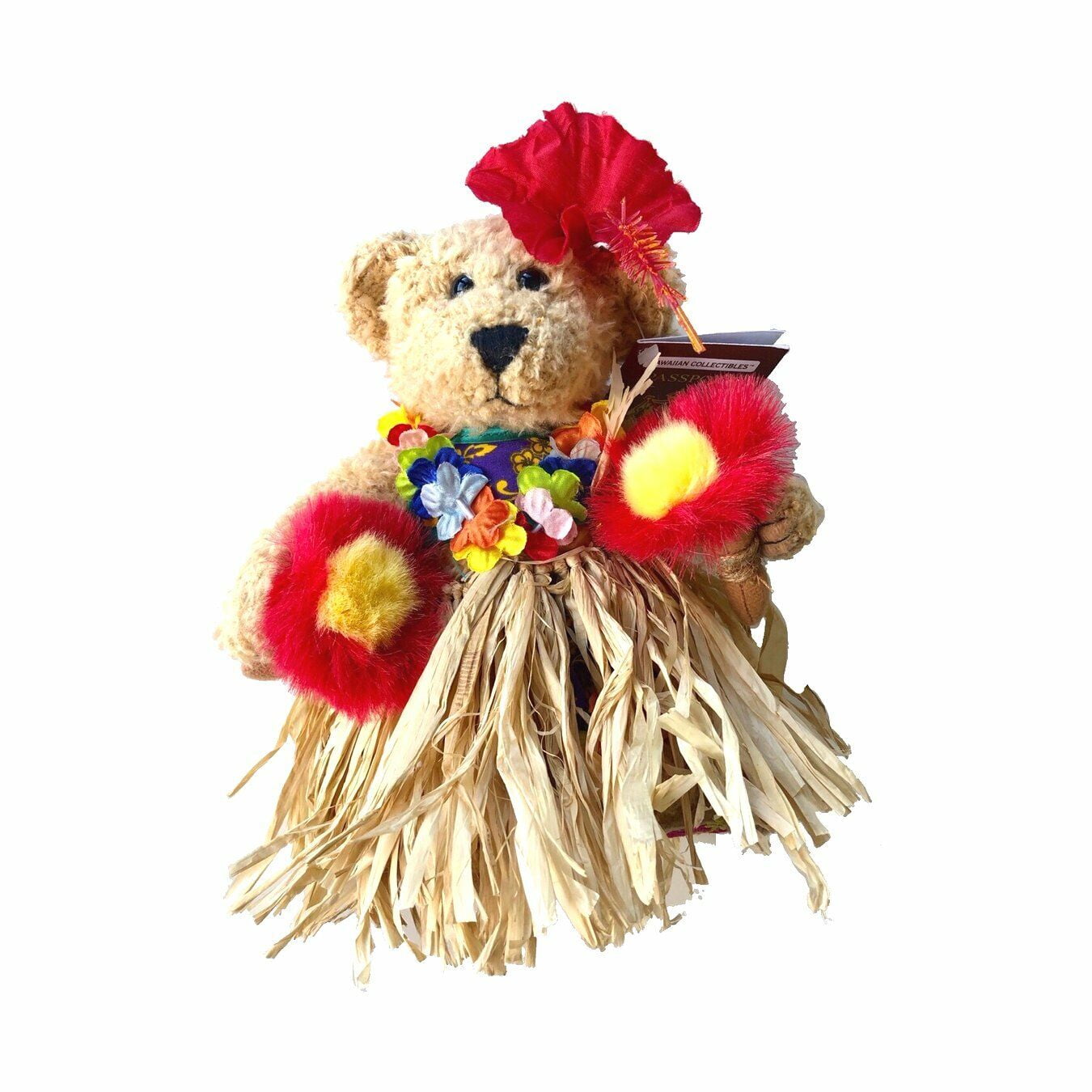 Plush Hawaiian Hula Dancer Teddy Bear Collectible Hawaii Stuffed Animal ...