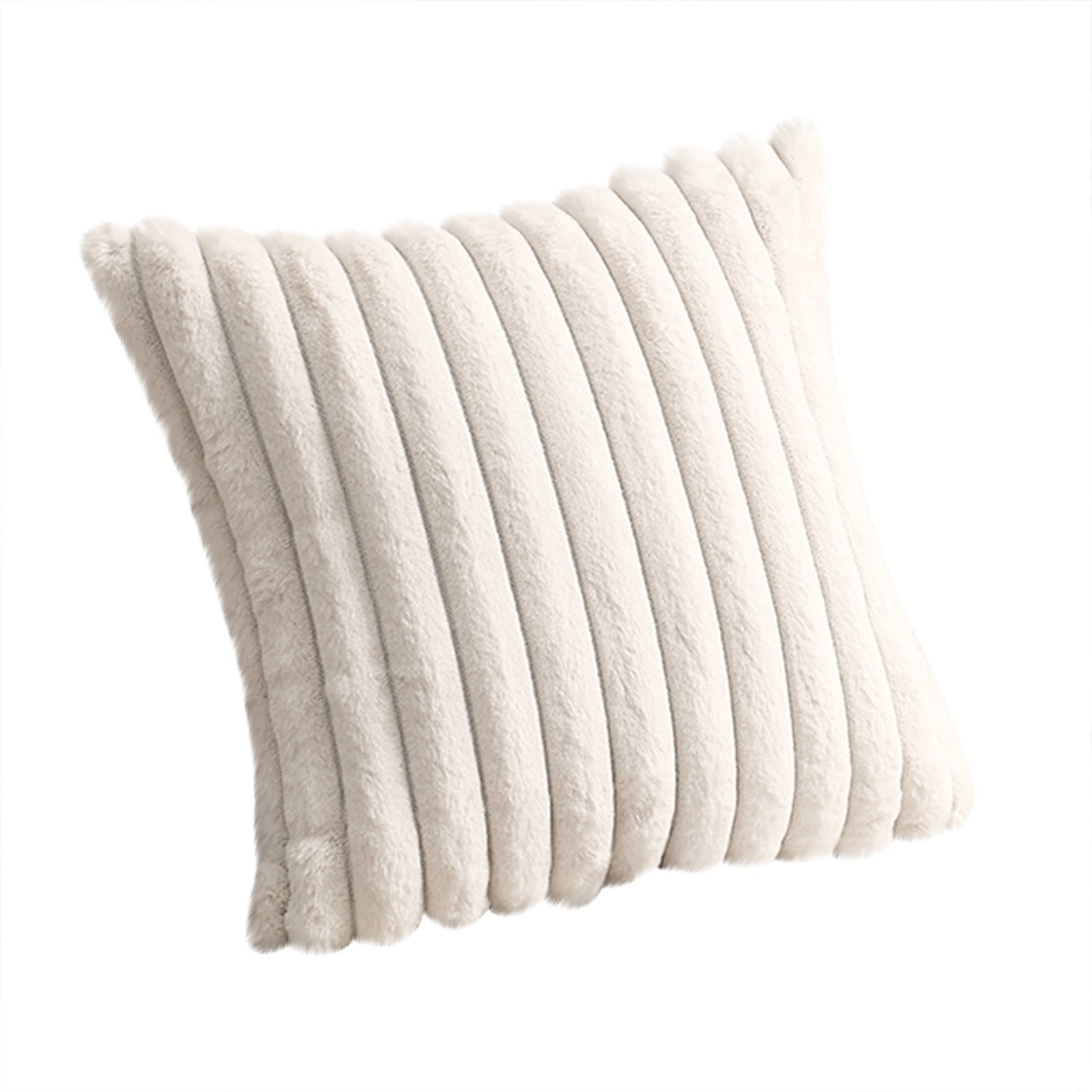 Plush Horizontal Striped Pillowcase, Soft Long Plush Texture Cotton ...