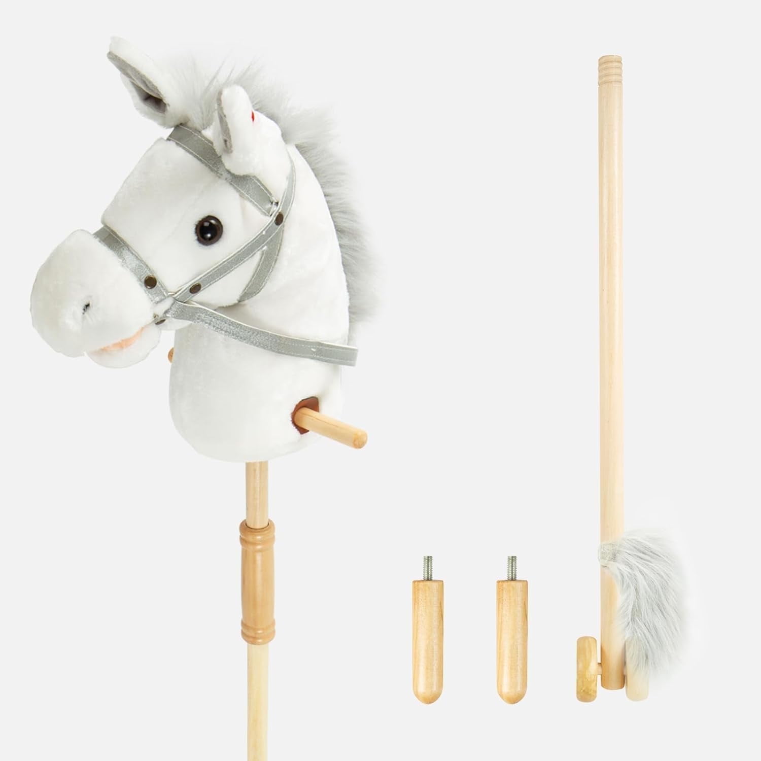 Plush Horse Riding Stick, Handsewn Head, Sturdy Wood Stick with ...