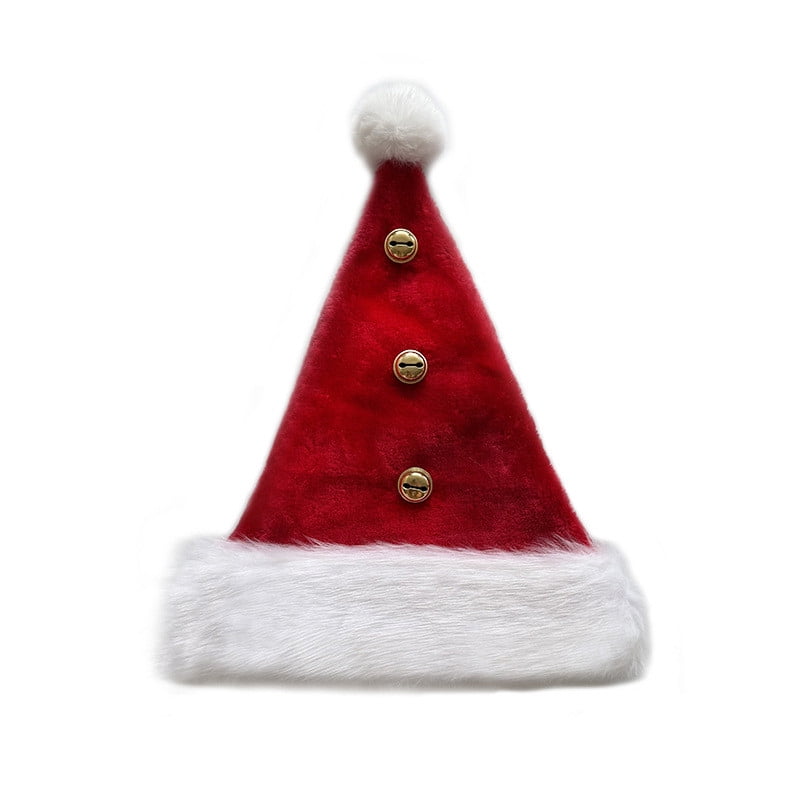 Plush Jingle Bell Christmas Hats - Festive Family Party Decor for ...