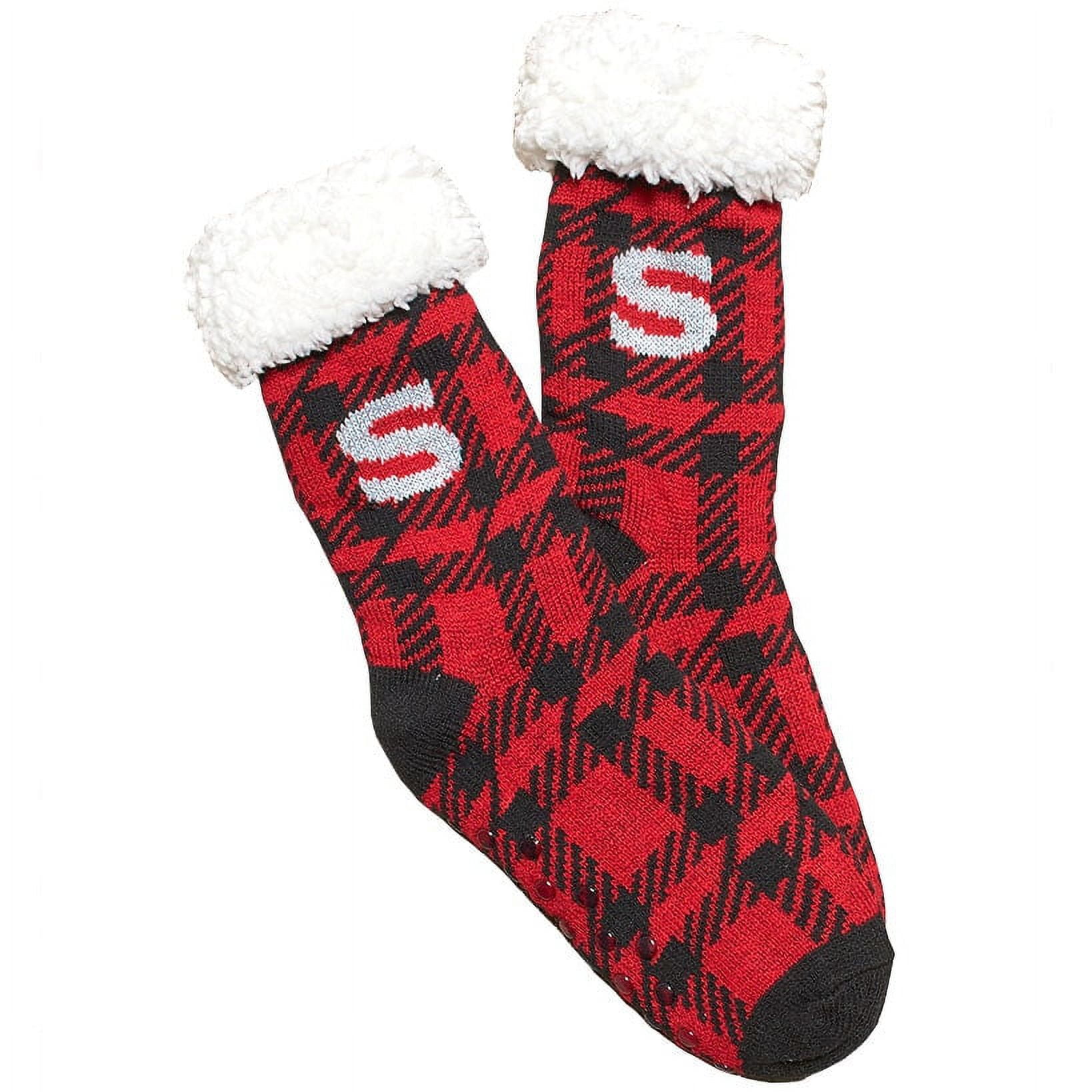 Plush-Lined Monogram Slipper Socks - S - Walmart.com