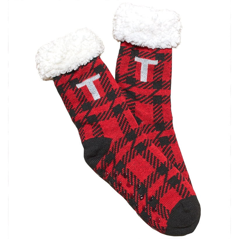 Plush-Lined Monogram Slipper Socks - T - Walmart.com