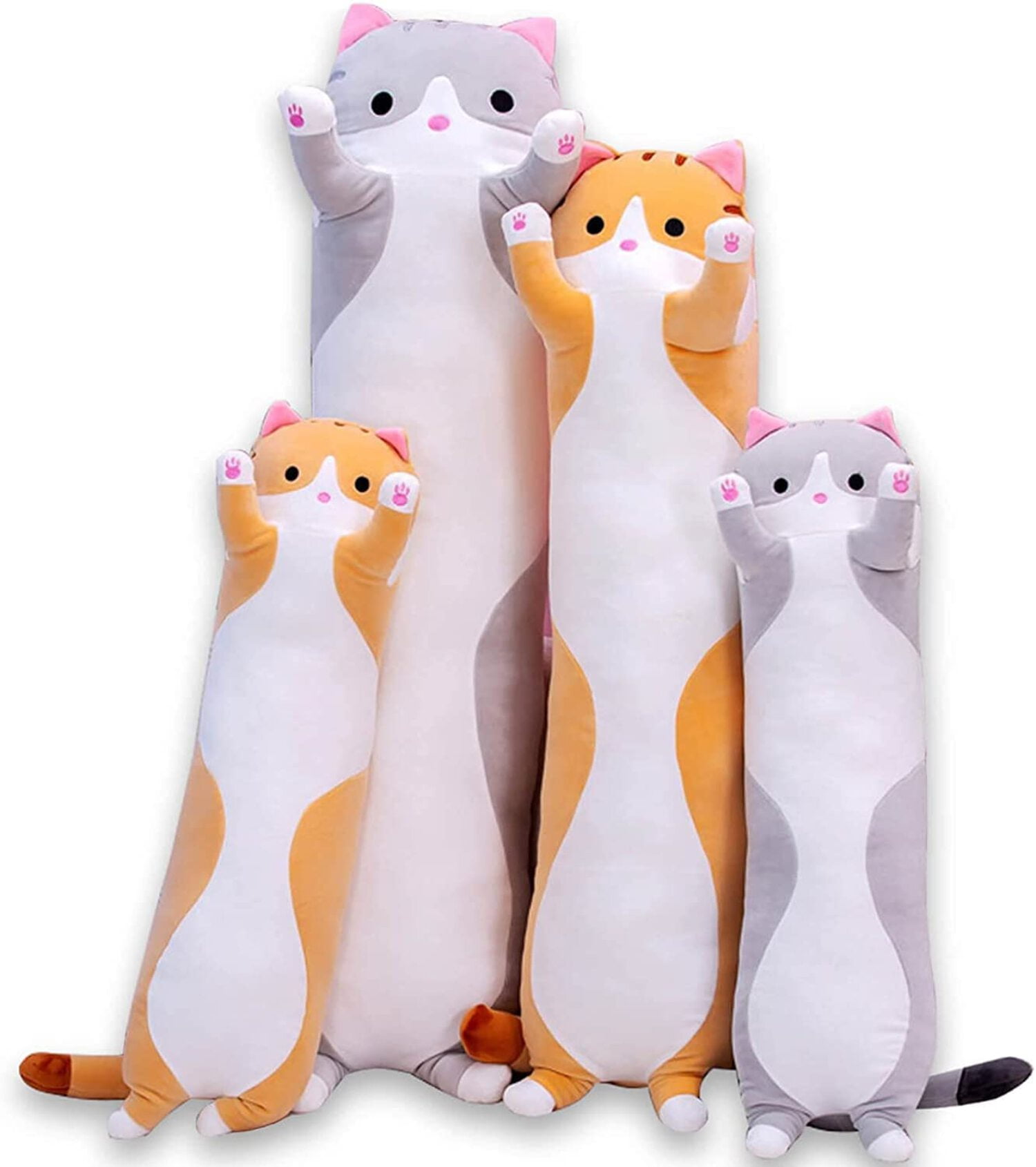 Plush Long Cat Body Pillow, Cute Kitty Animal, Soft Cuddle Pillow for ...