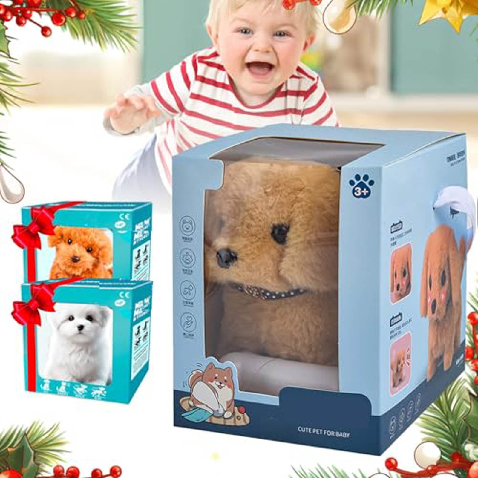 Plush Mechanical Dog Toys & Cute Interactive Pet Toys Barking Dog Dolls ...