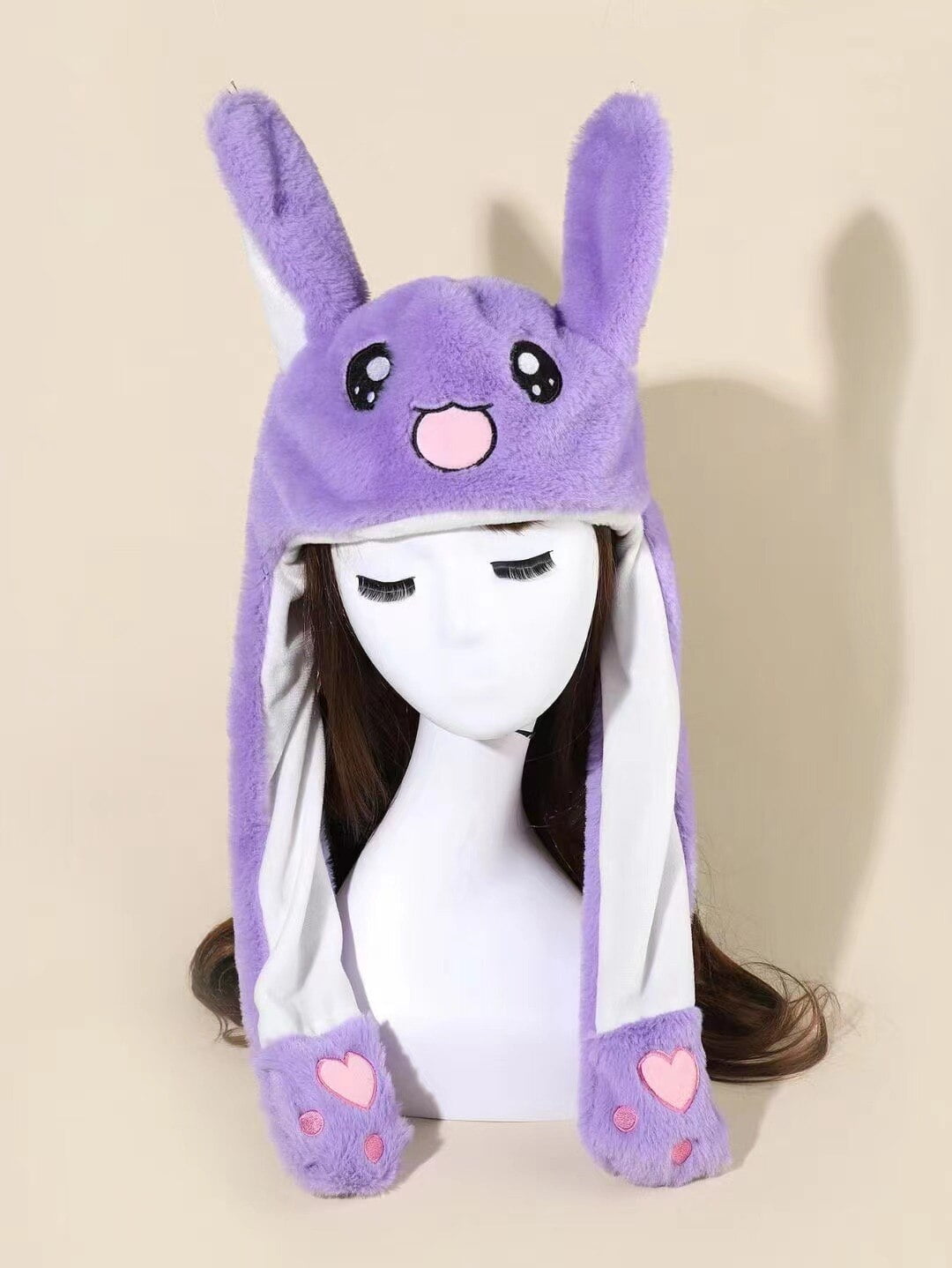 Plush Mobile Rabbit Ear Hat Cute Cartoon Toy Hat Kawaii Funny Rabbit ...