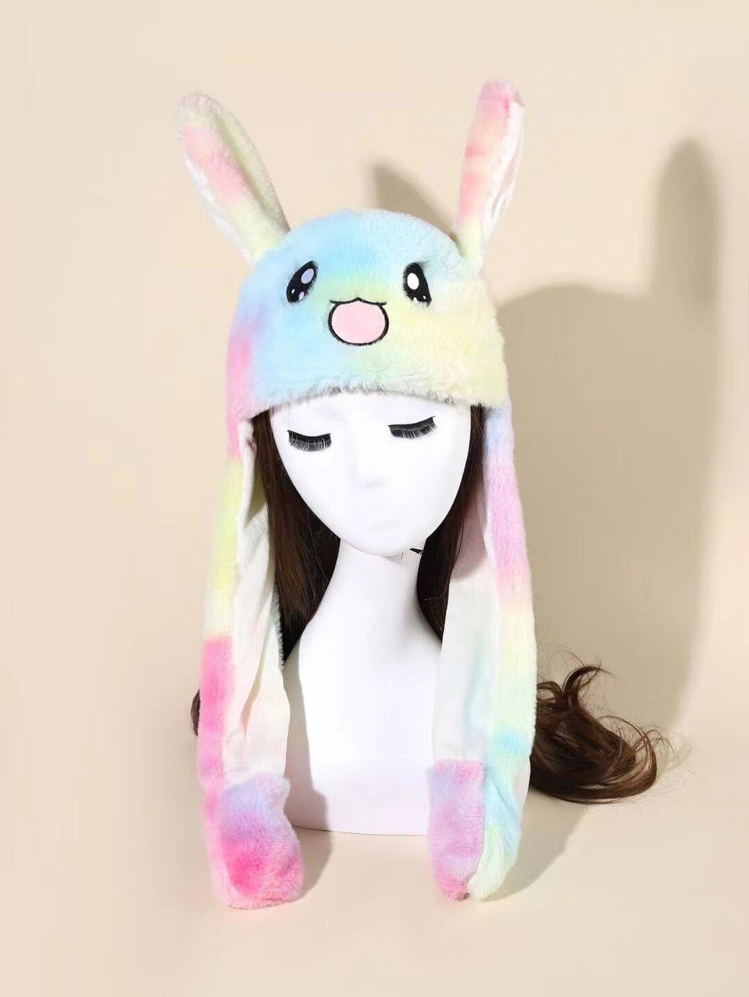 Plush Mobile Rabbit Ear Hat Cute Cartoon Toy Hat Kawaii Funny Rabbit ...