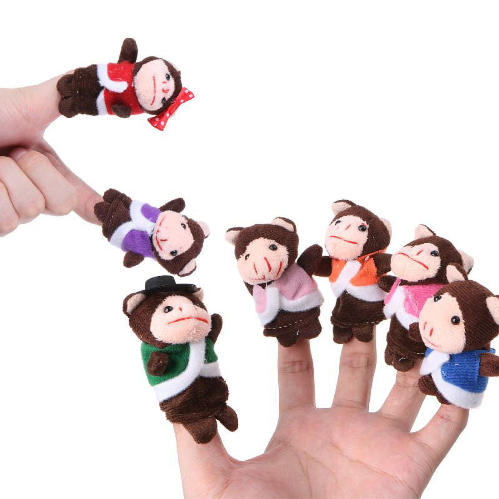 Plush Monkey Finger Toy Puppet Story Telling Pretend Toy Props Children ...