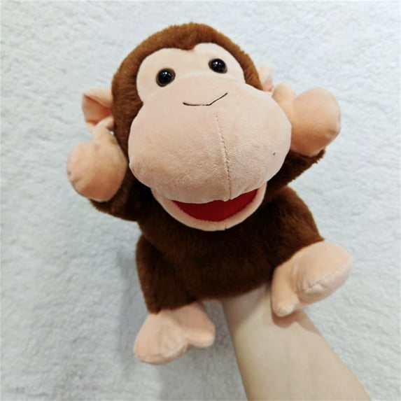 Plush Monkey Hand Puppet - Interactive Toy With Movable Mouth For ...