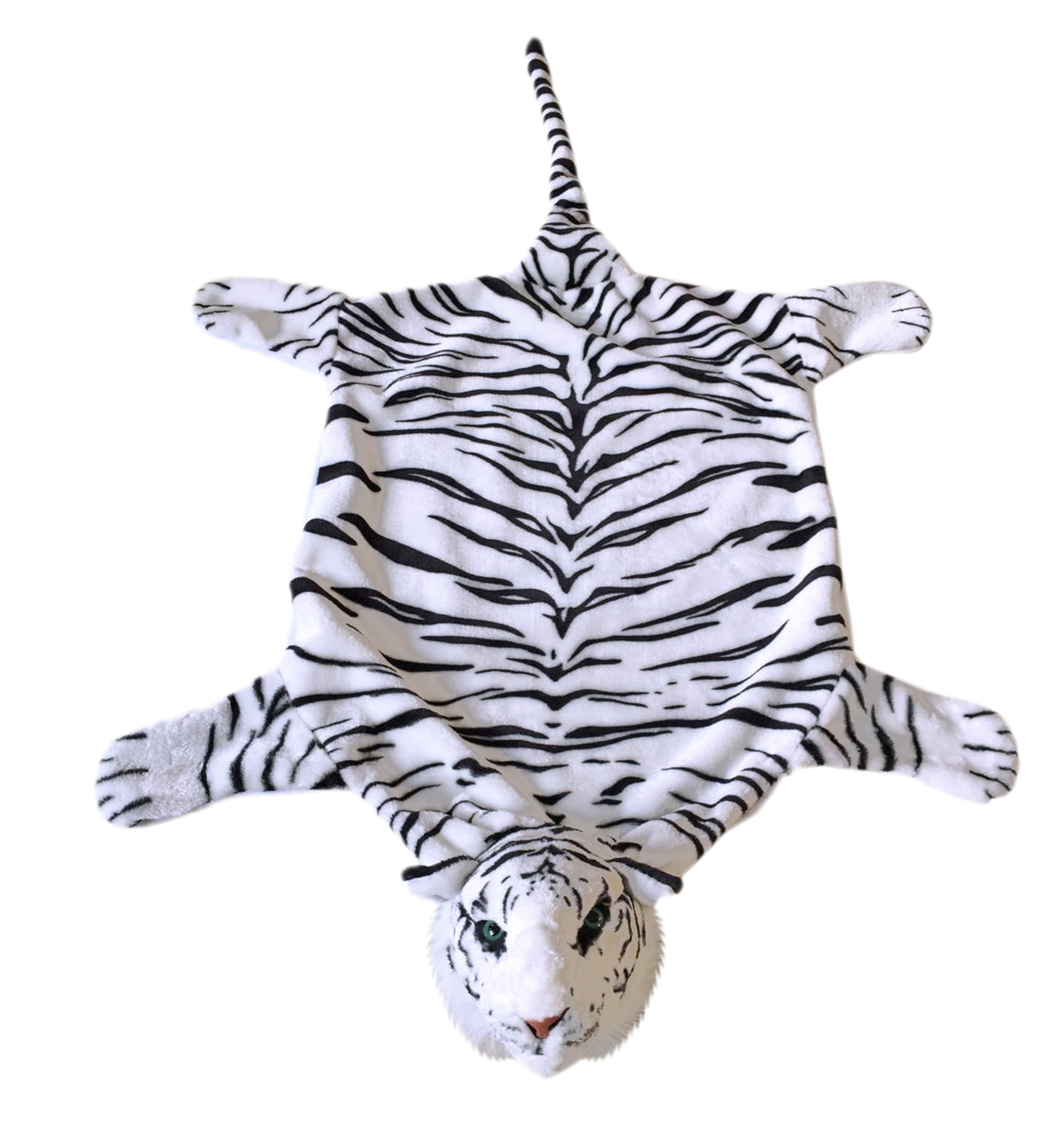 Plush Pal Soft & Fluffy White Tiger Rug Throw Stuffed Animal Toy ...