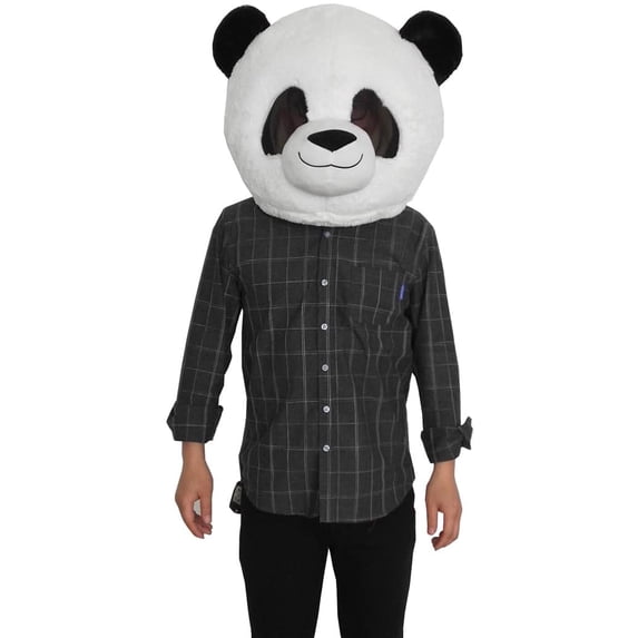 Adult Plush Panda Bear Mascot Head Mask - Soft, Breathable Costume for ...