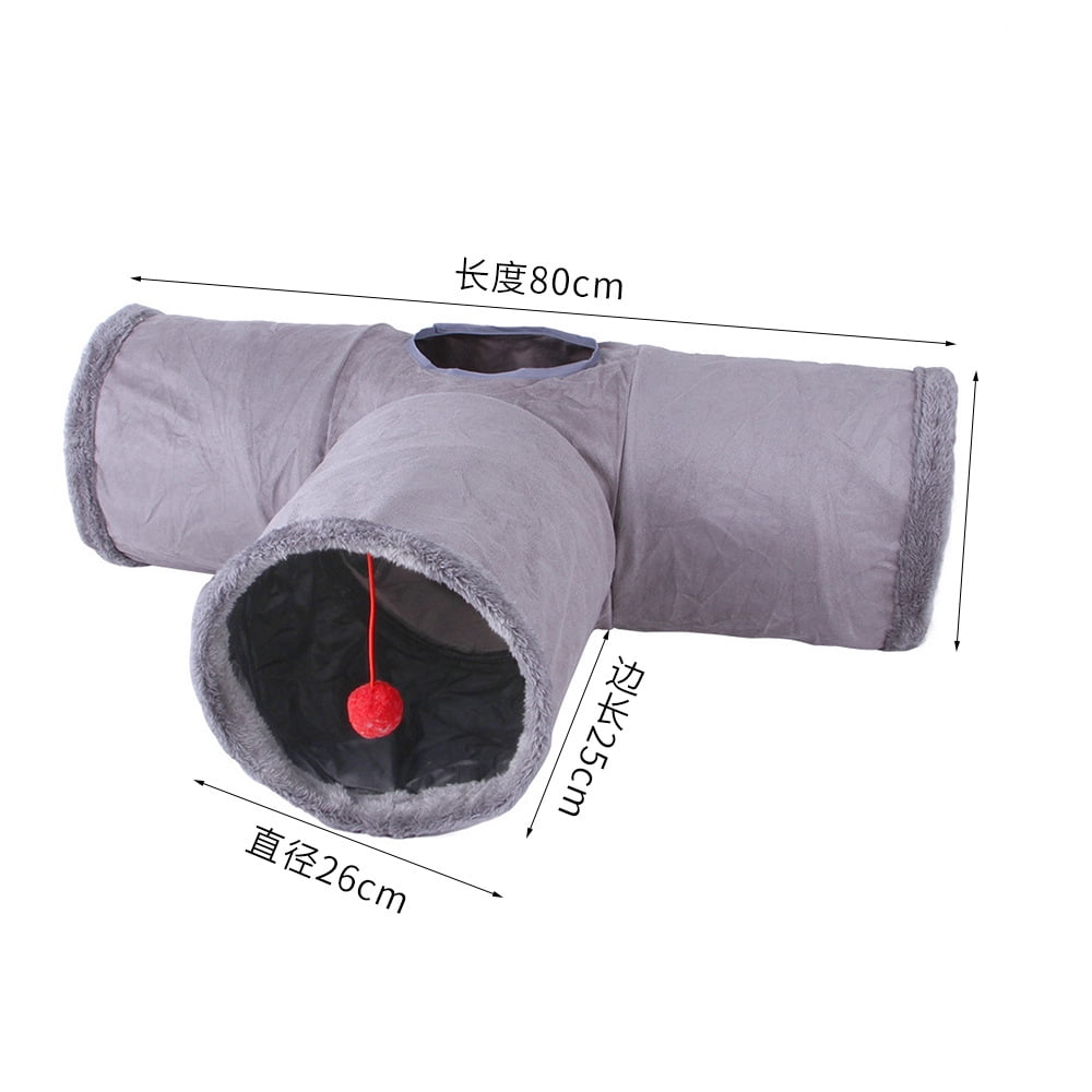 Plush Pet Cat Tunnel Foldable Suede Cat Channel Toy Multiple Styles ...