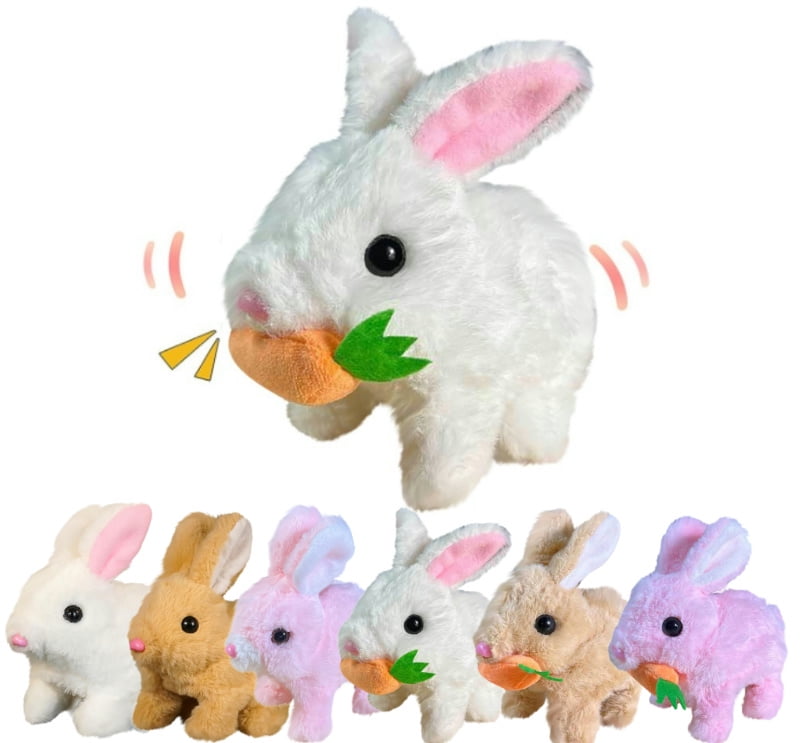 Plush Rabbit Easter Electronic Interactive Toy Bunny Walking, Hopping ...