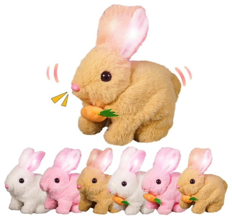 Plush Rabbit Easter Electronic Interactive Toy Bunny Walking, Hopping ...