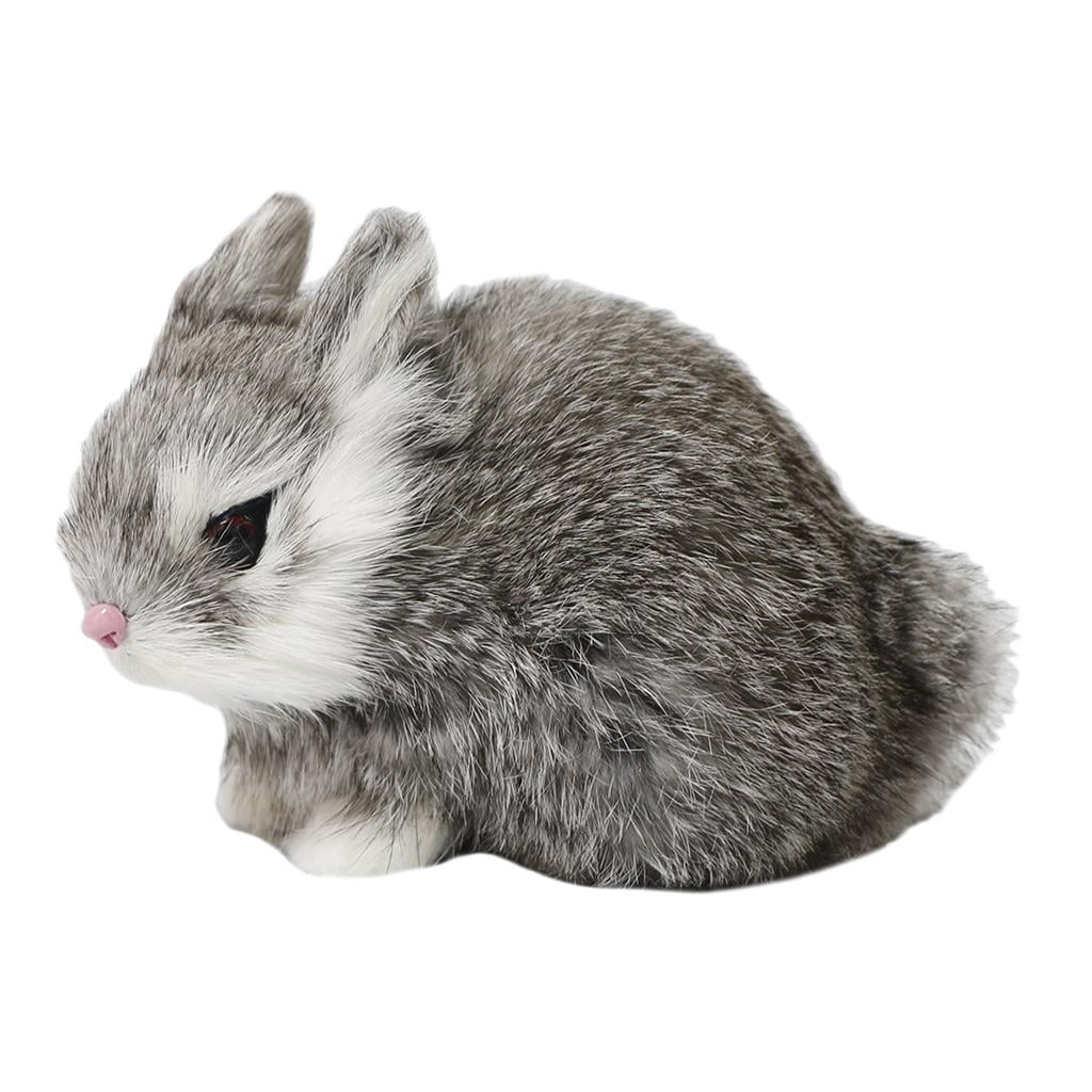 Plush Rabbit Statues Garden Animal Figurines Decorations for Lawn ...