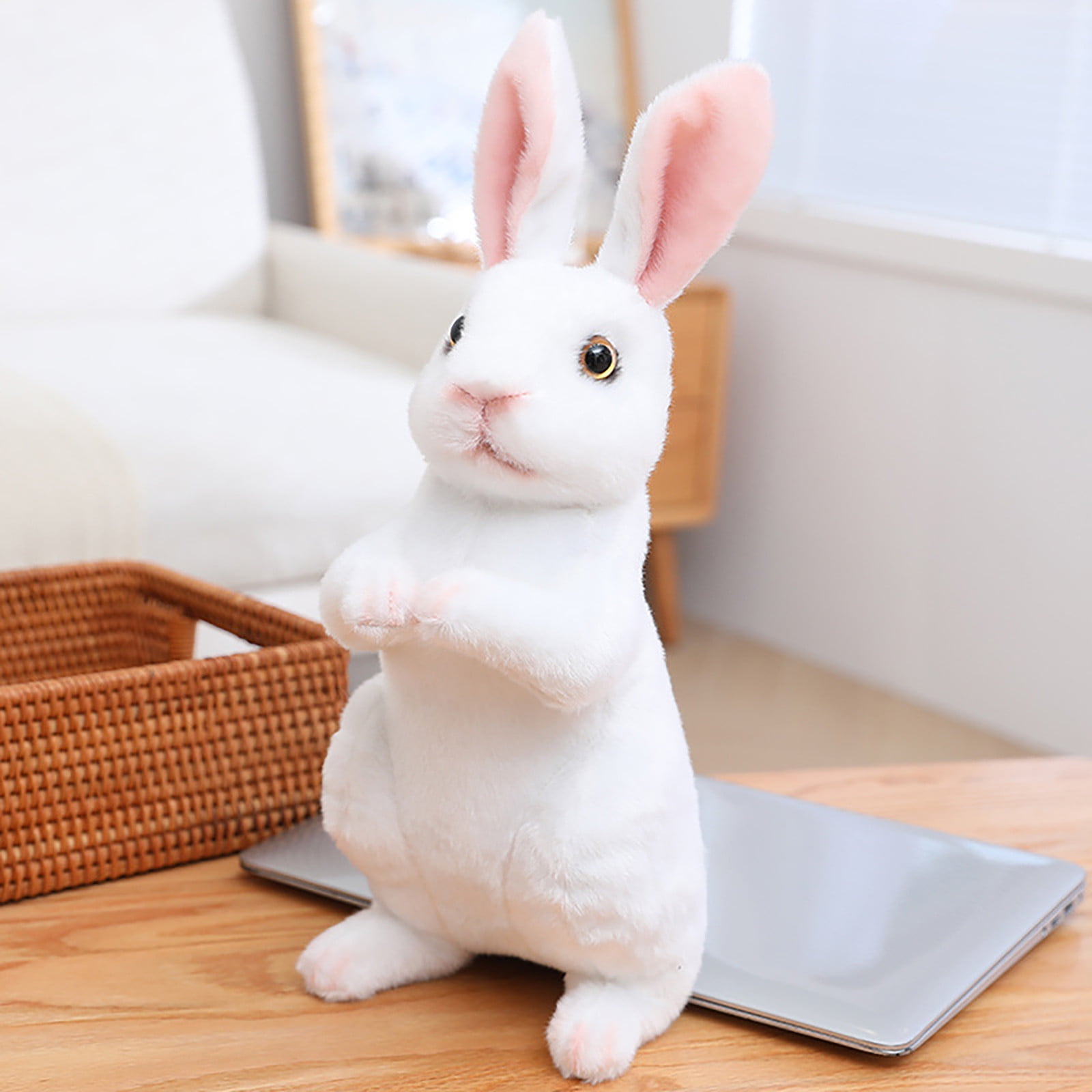 Plush Rabbit Toy,Simulation Soft Bunny Doll Toys,Sitting and Standing ...