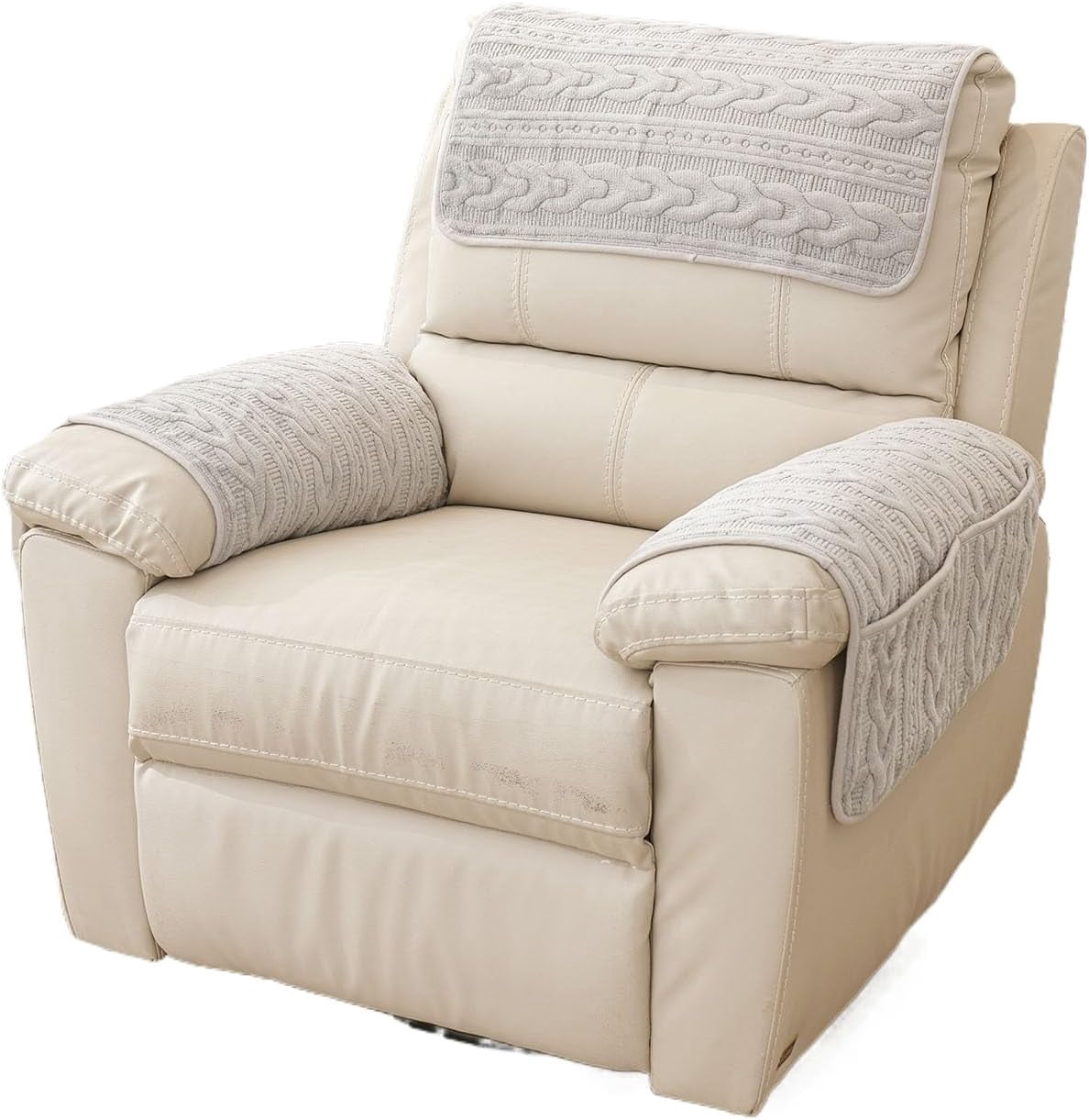Plush Recliner Chair Armrest Cover, Recliner Headrest Cover Sofa Arm ...