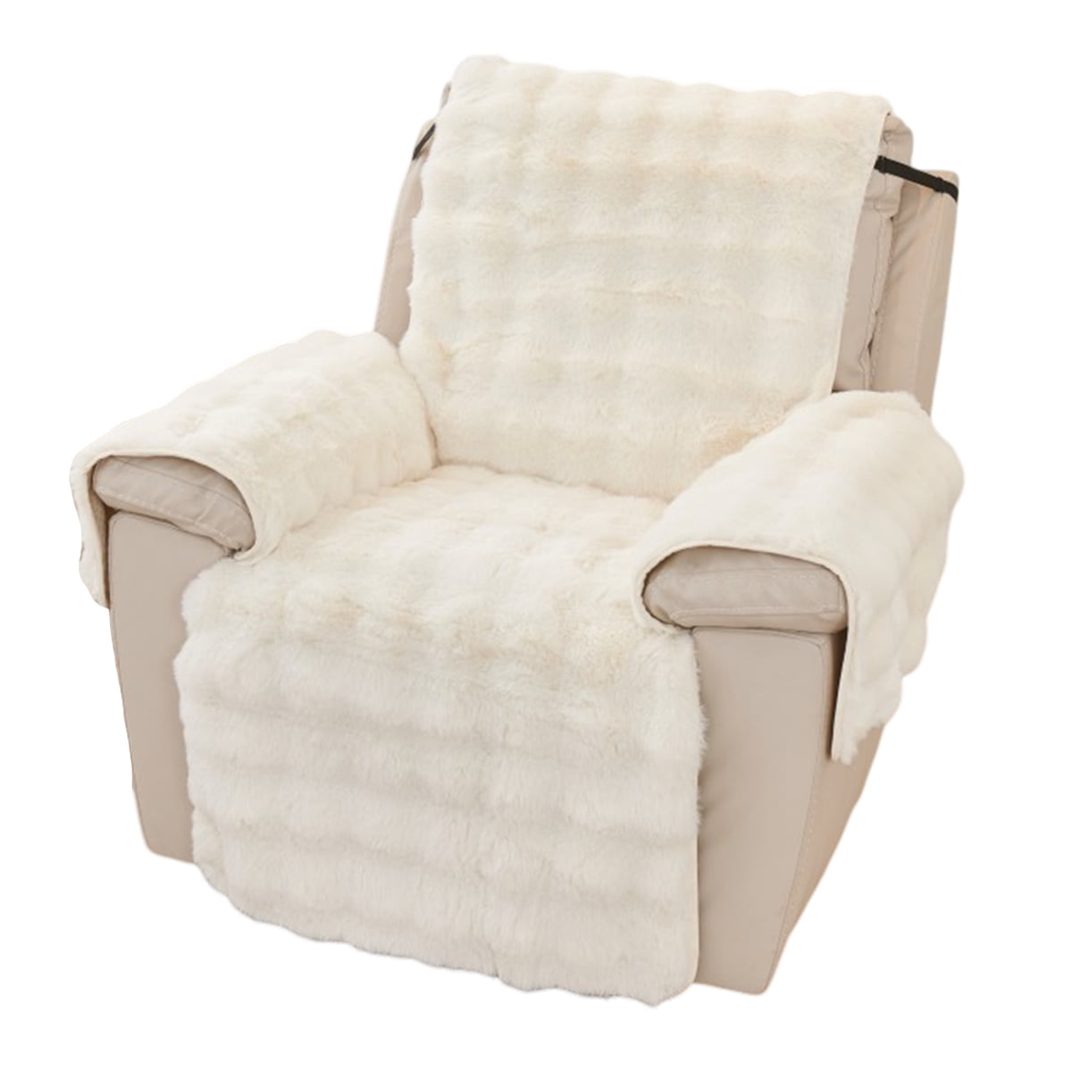 Plush Recliner Slipcover Home Faux Fur Fluffy Recliner Chair Slipcover ...