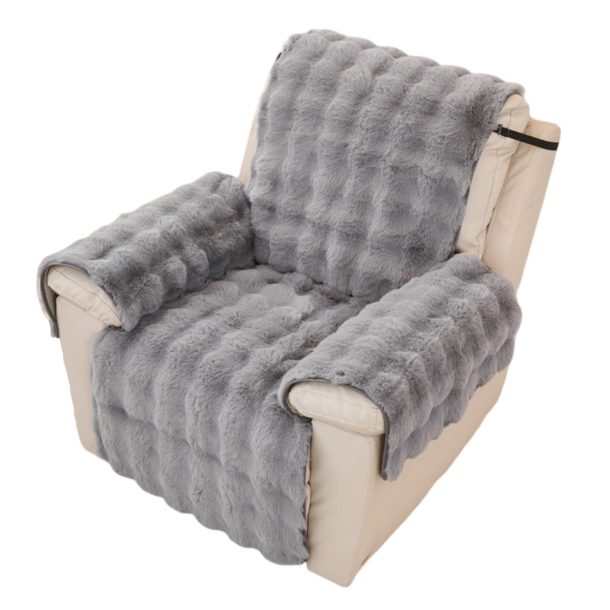 Plush Recliner Slipcover Home Faux Fur Fluffy Recliner Chair Slipcover ...