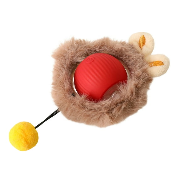 Plush Red Cat Toy Ball With Wake - Up Function - Durable Automatic Cat ...