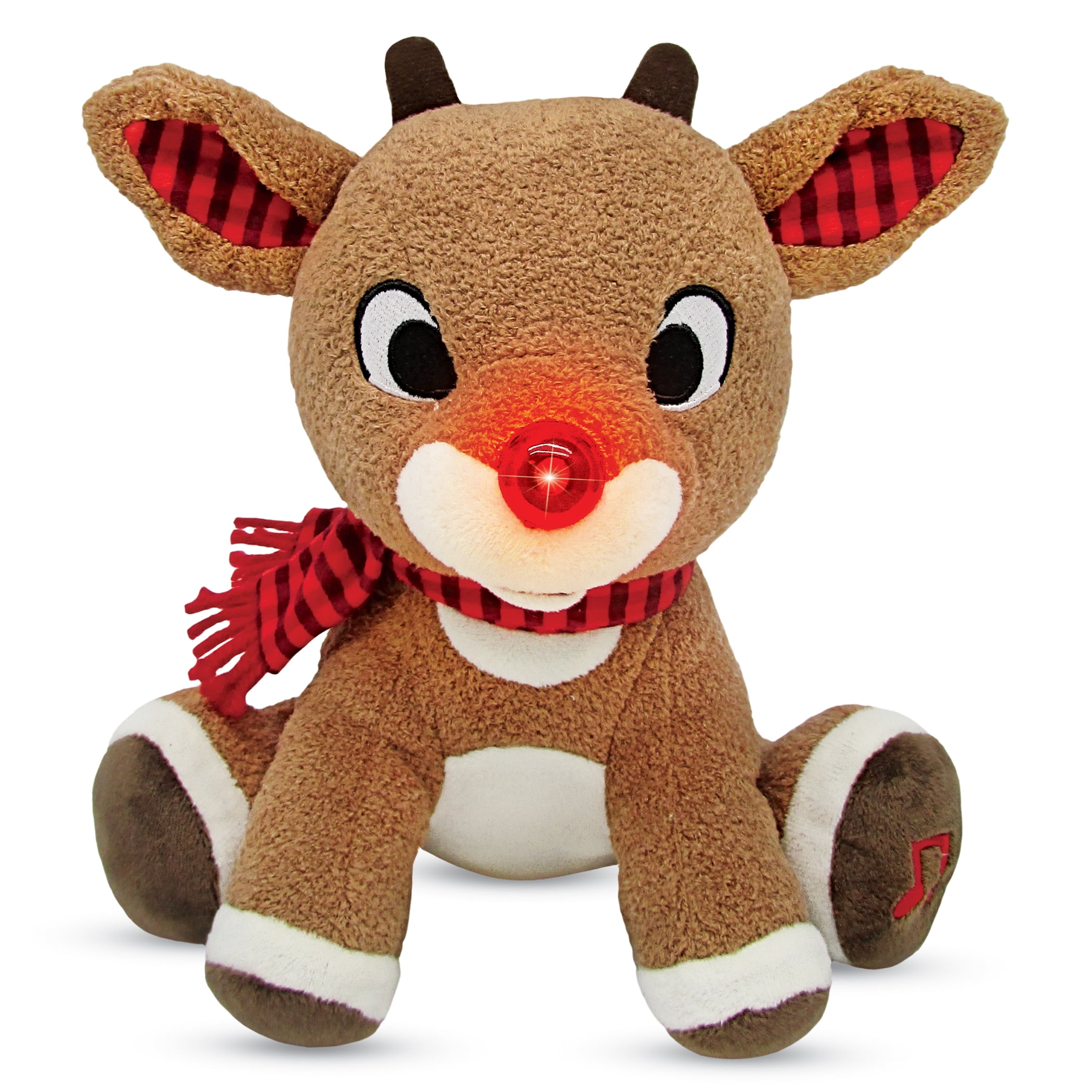 Rudolph the Red-Nosed Reindeer Musical Plush Toy with Lights ...