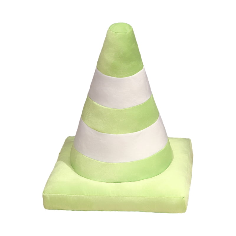 Plush Safety Traffic Cone Toy Pillow Soft Simulation Green Roadblock ...