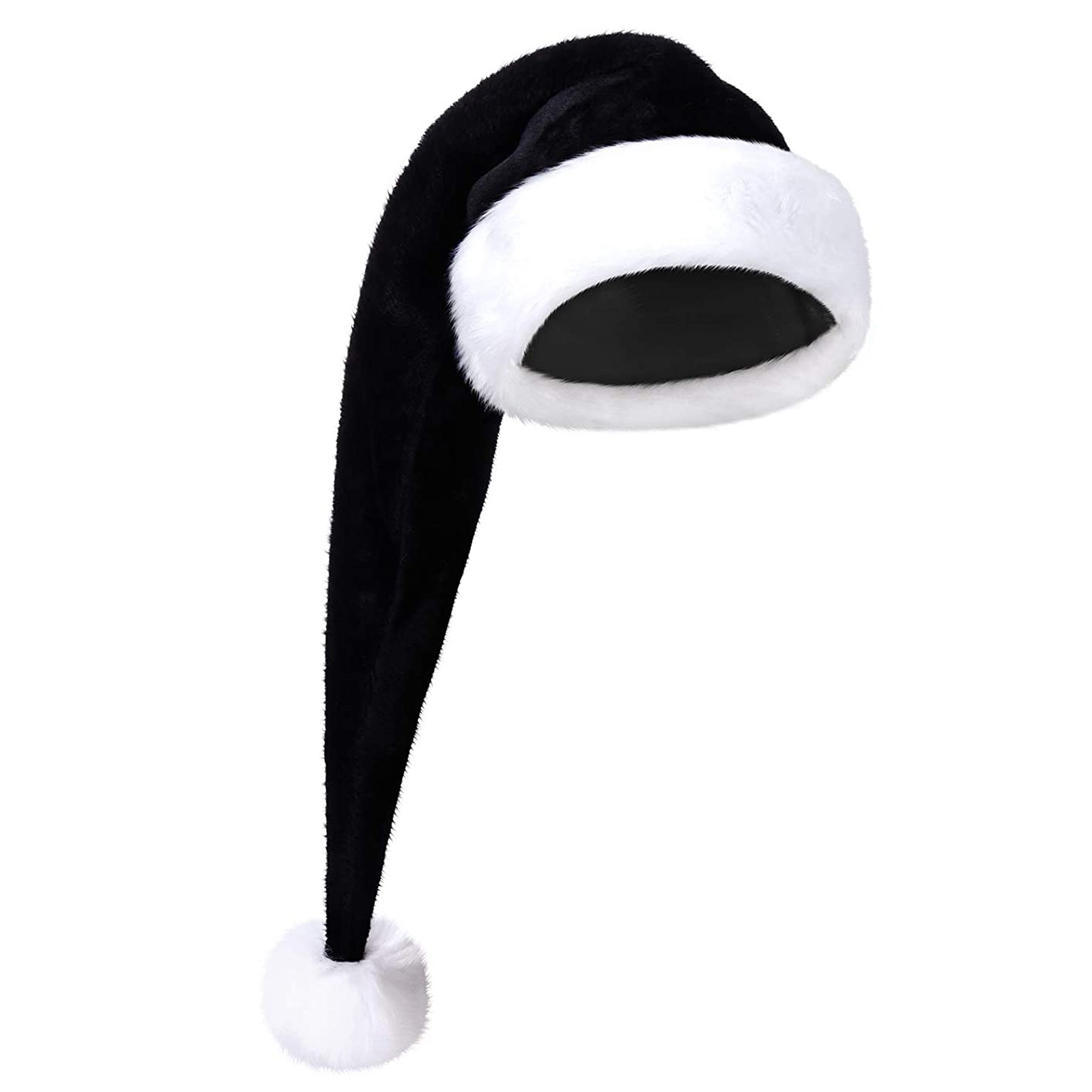 Plush Santa Hat Long Christmas Hat Christmas Party Hat Headdress Party ...