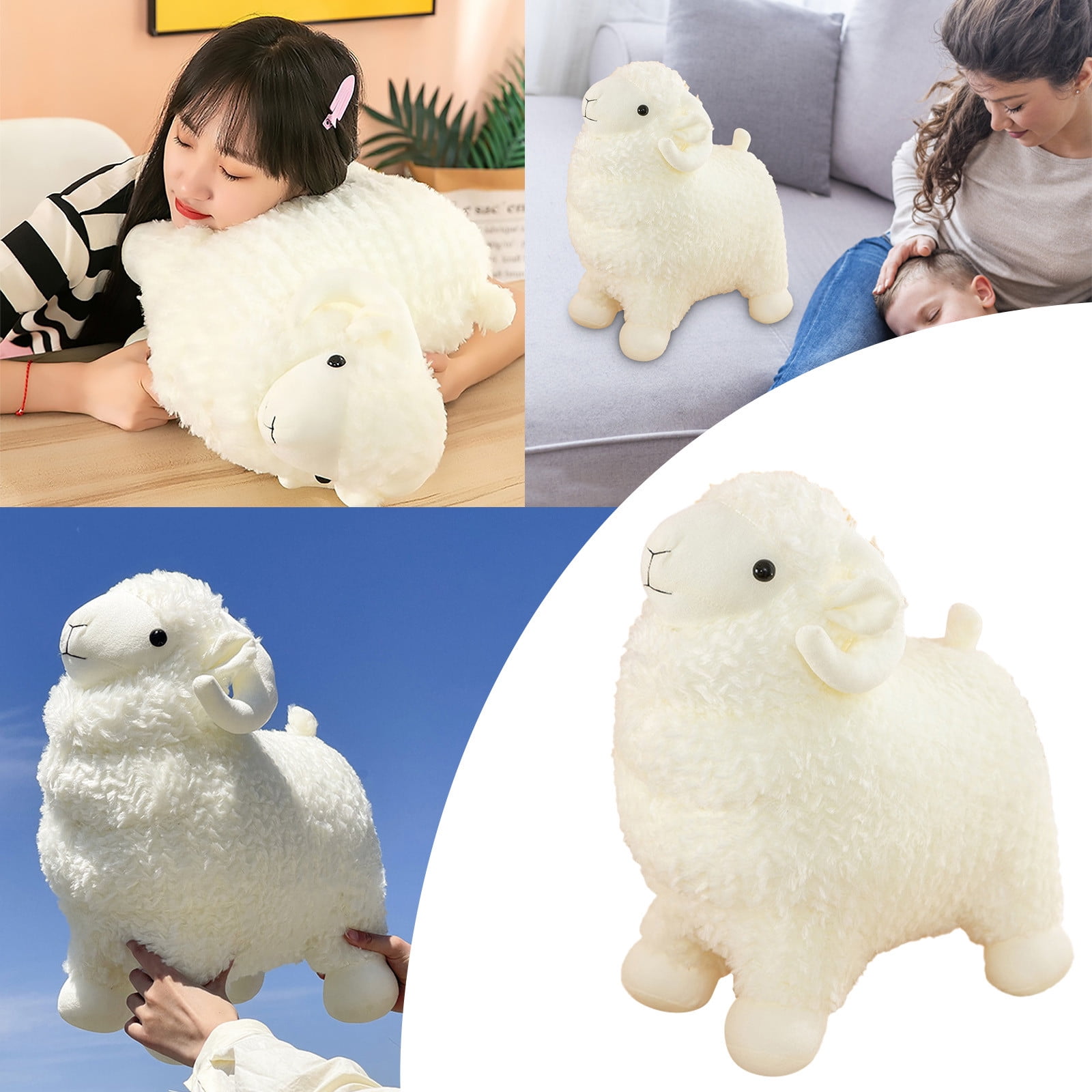 Plush Sheep Stuffed Animal Toys Cuddly Soft Dolls Gifts Home Office ...
