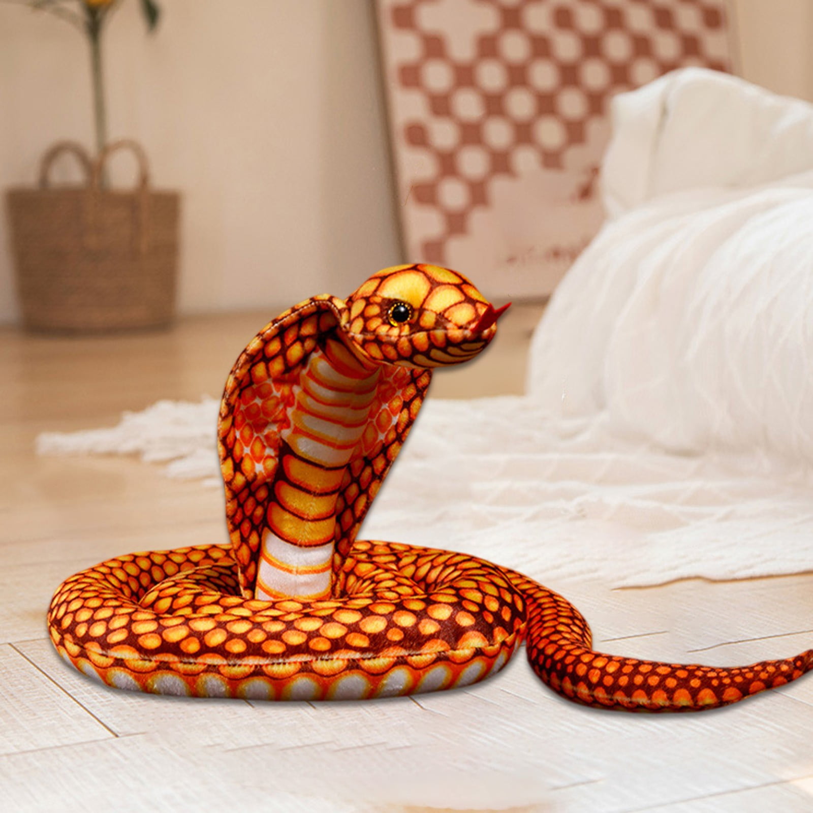 Plush Snake Toy, Soft Stuffed Animal with Big Eyes, Cute Hugging ...