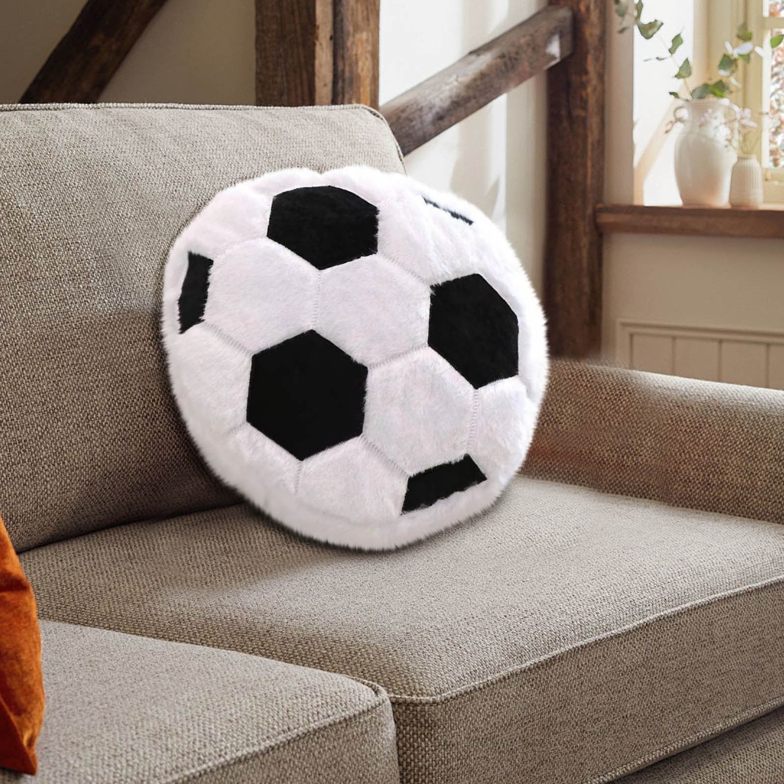 Plush Soccer Ball Pillow, 14" Soft Soccer Stuffed Toy Soccerball Throw ...