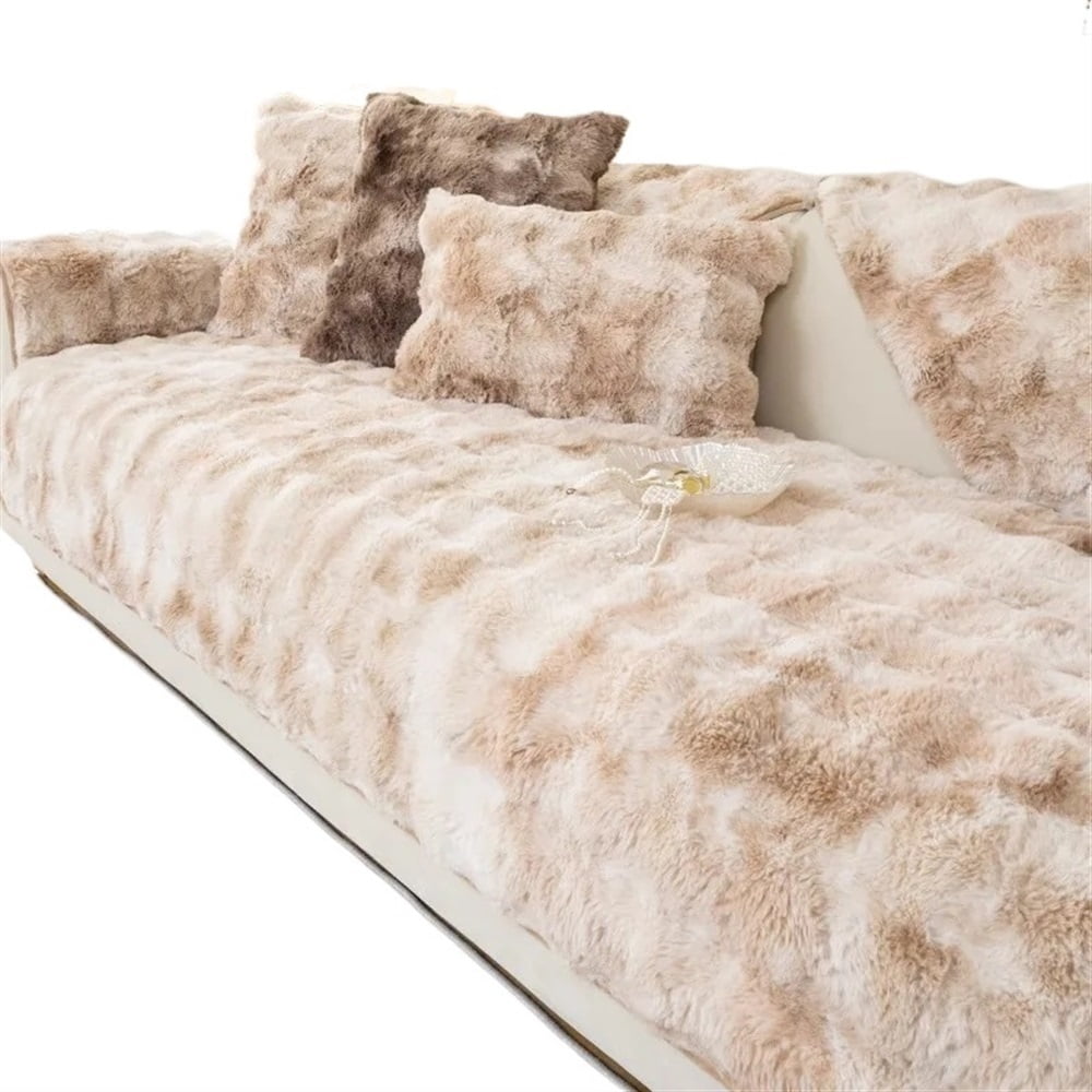 Plush Sofa Cover For Living Room Warm Winter Sofa Towel Universal Non ...