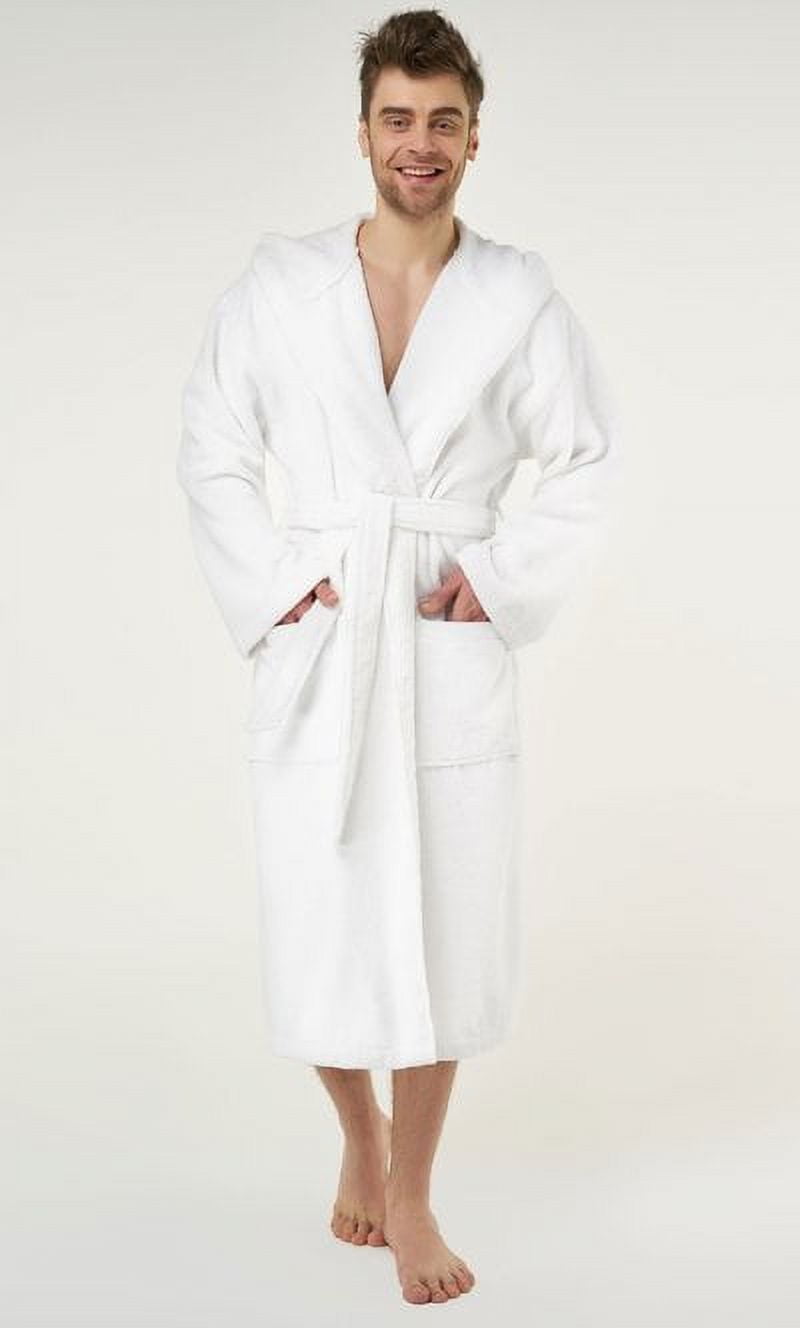 Plush Soft Warm, Robe for Mens Terry Turkish Bathrobe Cotton Towel Robe ...