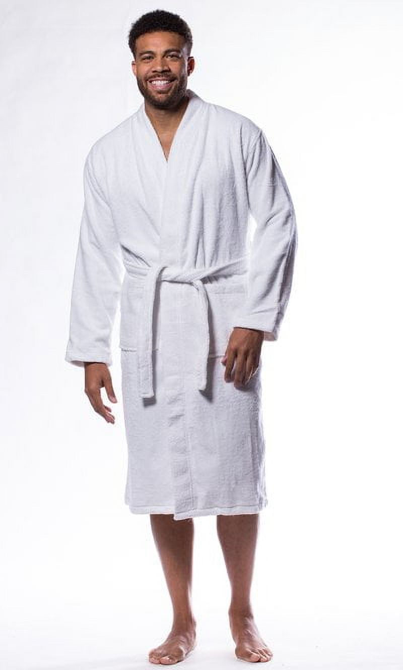 Plush Soft Warm, Robe for Mens Terry Turkish Bathrobe Cotton Towel Robe ...