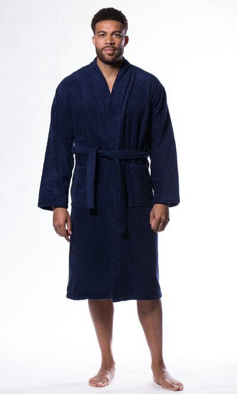 Plush Soft Warm, Robe for Mens Terry Turkish Bathrobe Cotton Towel Robe ...