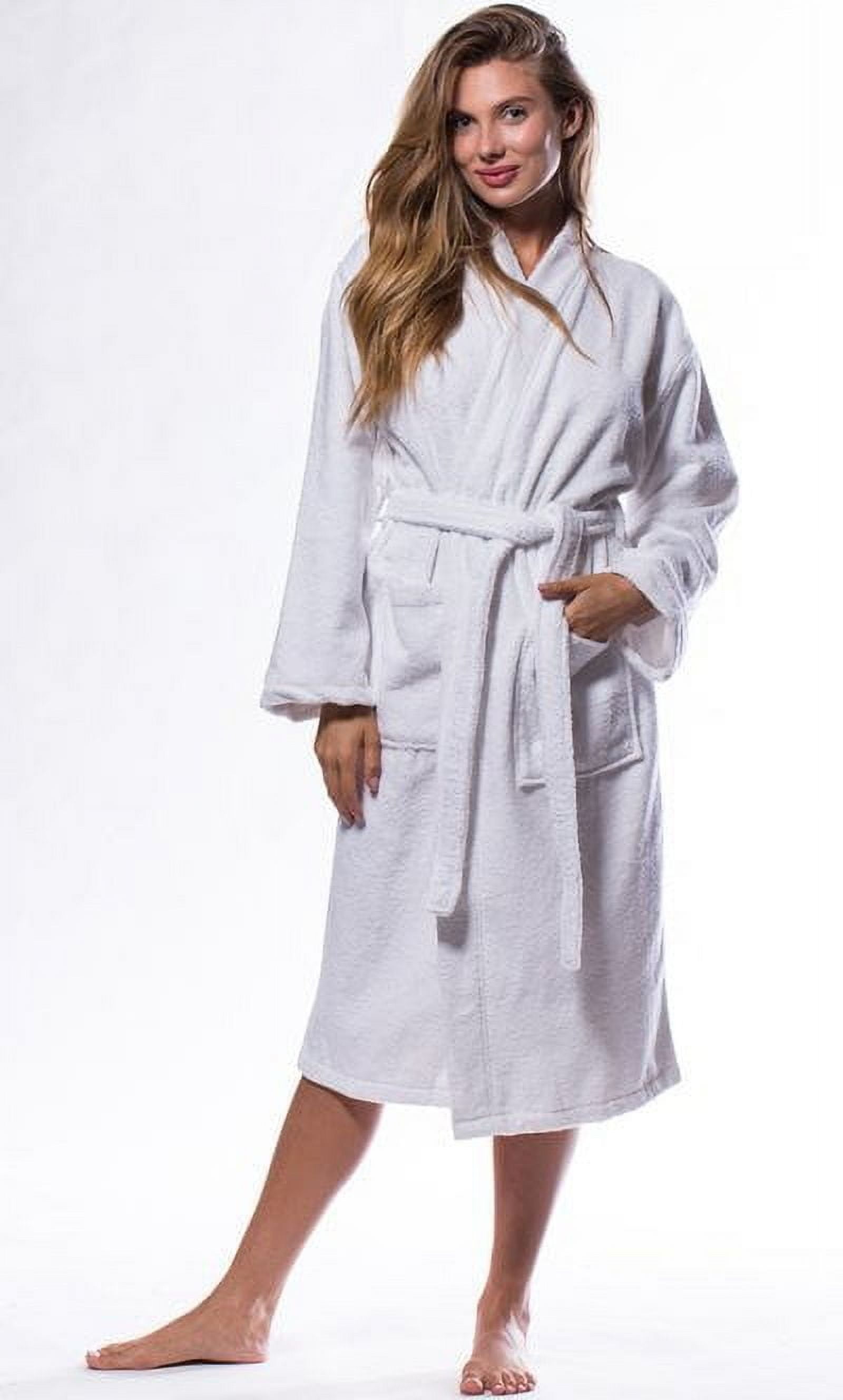 Plush Soft Warm, Robe for Women Terry Turkish Bathrobe Cotton Towel ...