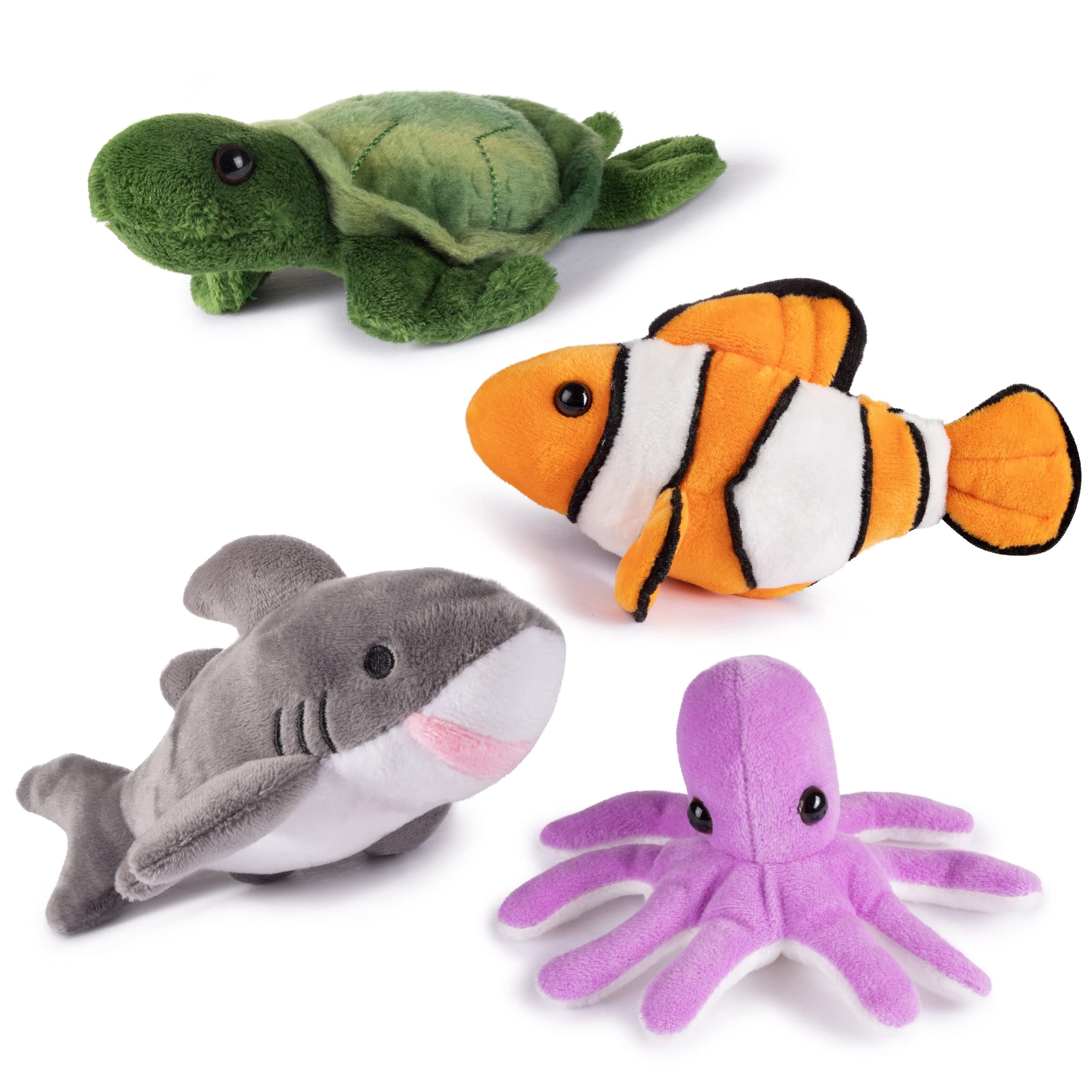 Plush Stuffed Ocean Animals Set | Sea Creatures Set of 4 | Octopus, Sea ...