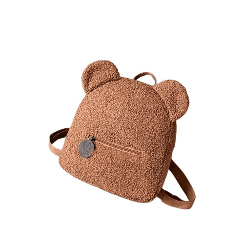 Plush Teddy Bear Backpack Personalized Cute Fuzzy Bear Ears Head ...