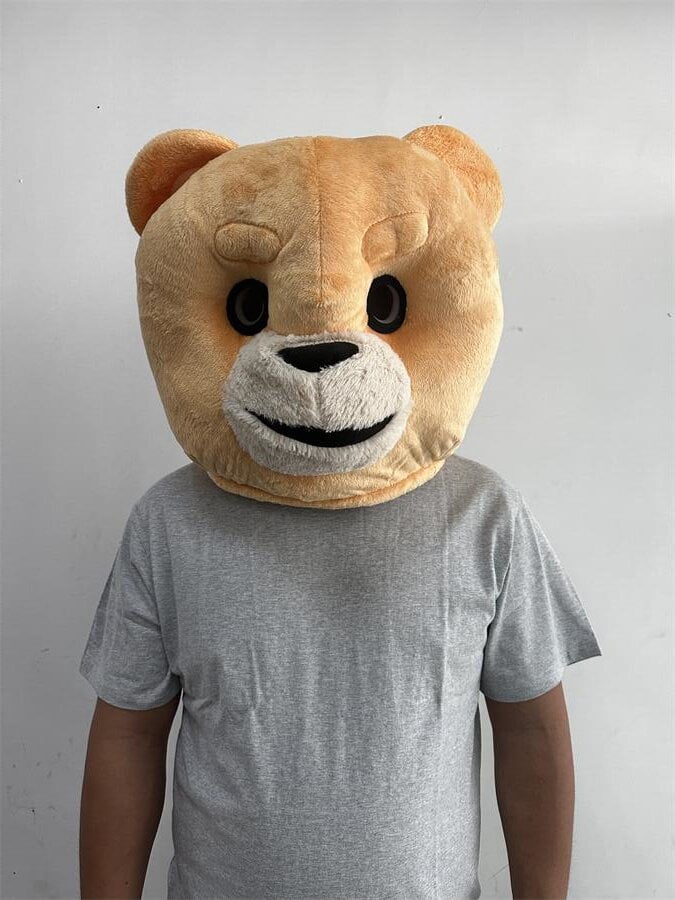 Adult Size Plush Teddy Bear Mascot Head Costume, Lightweight ...