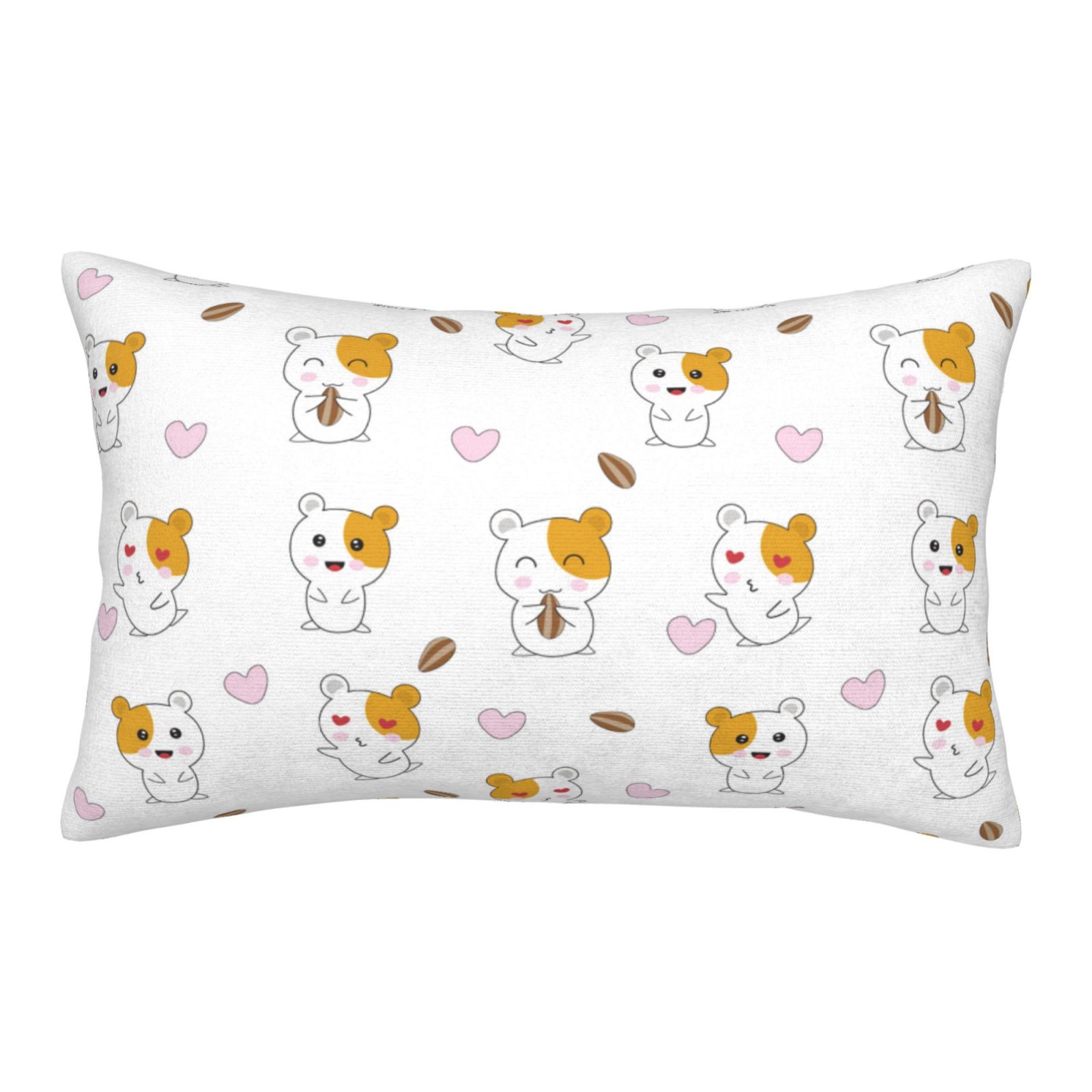 Plush Throw Pillow Covers, Cartoon Cute Hamster Love Pillow Cases with ...