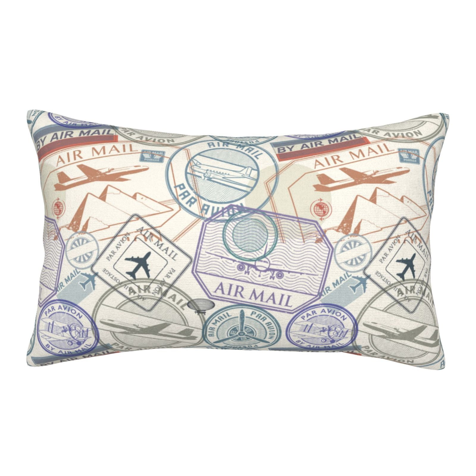 Plush Throw Pillow Covers, Postmark Pattern travel Pillow Cases with ...