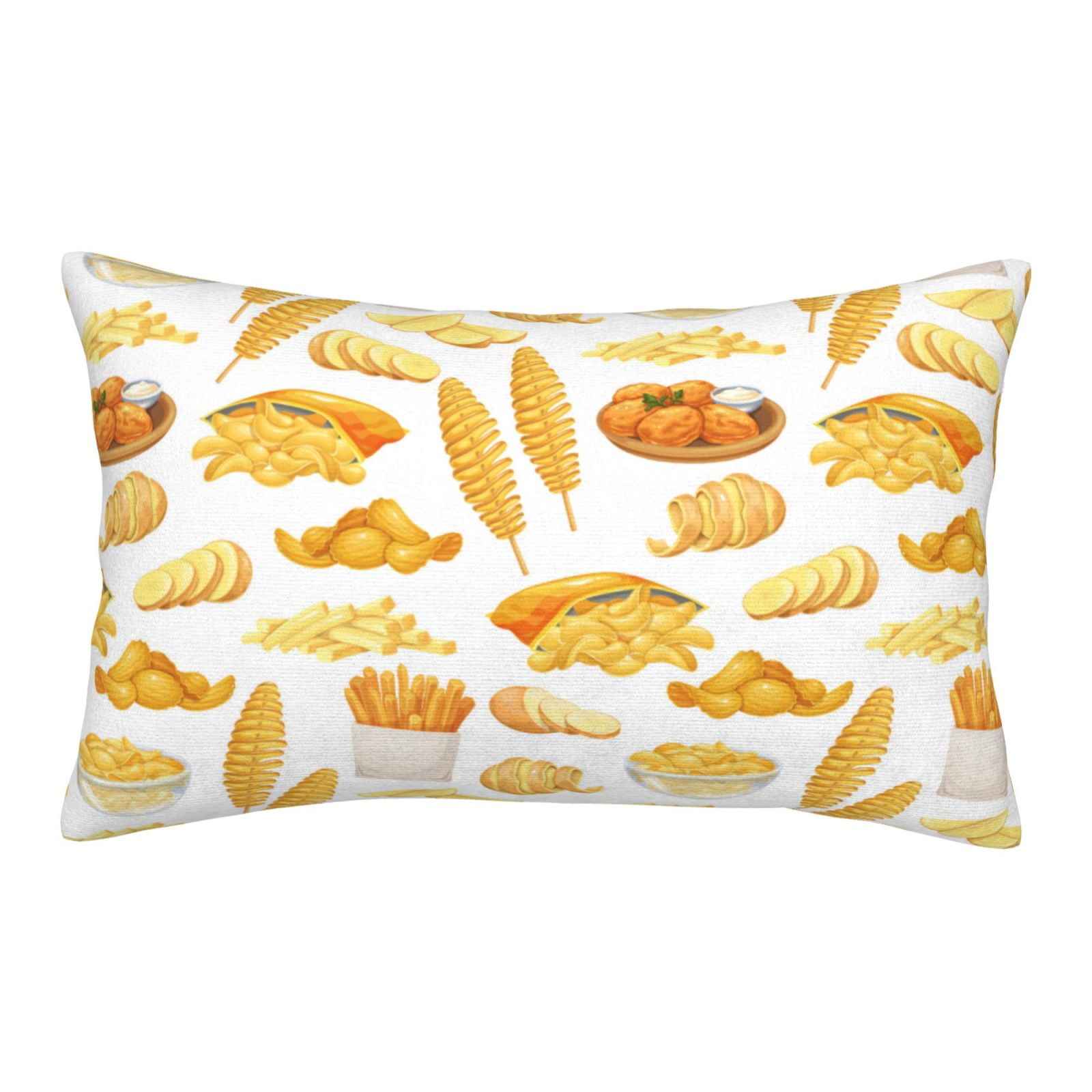 Plush Throw Pillow Covers, fries potato chips Pillow Cases with ...