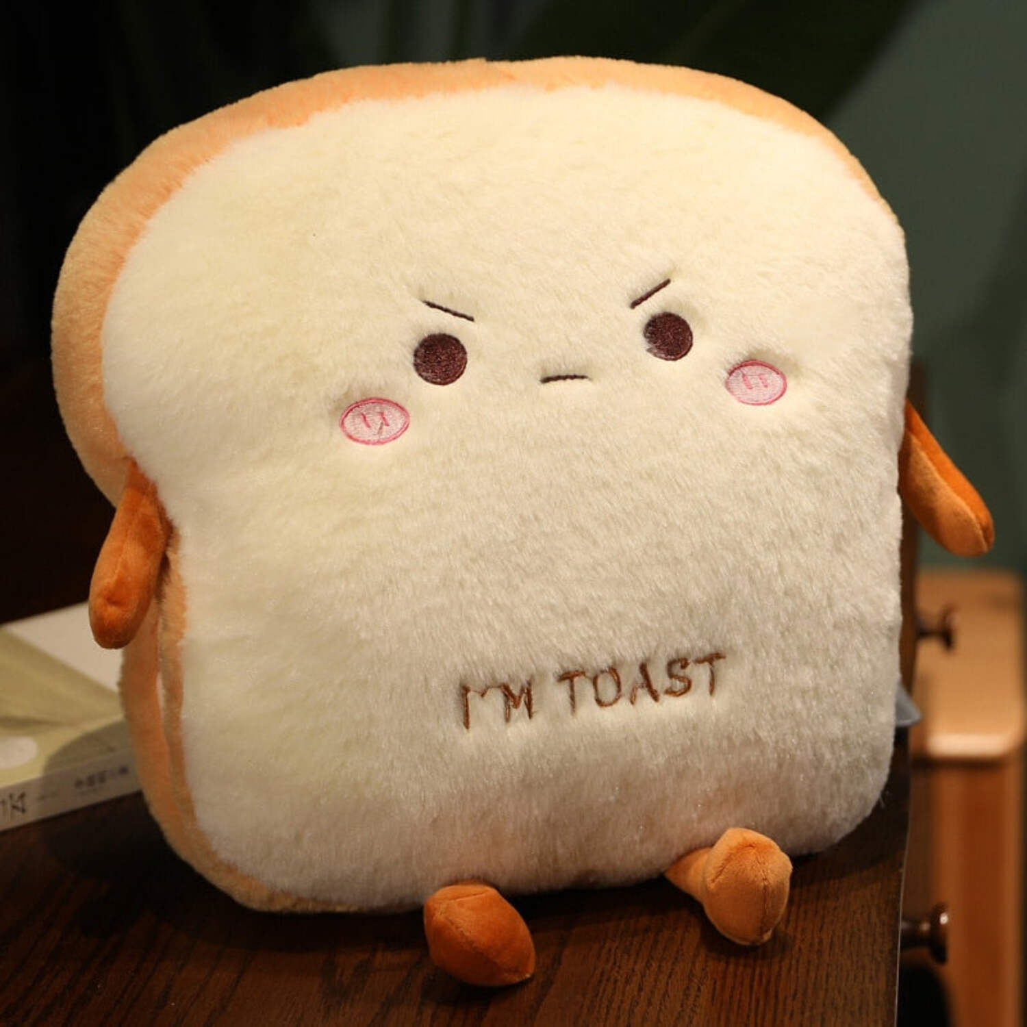 Plush Toast Pillow Cute Bread Stuffed Simulation Food Plushie Soft Warm ...