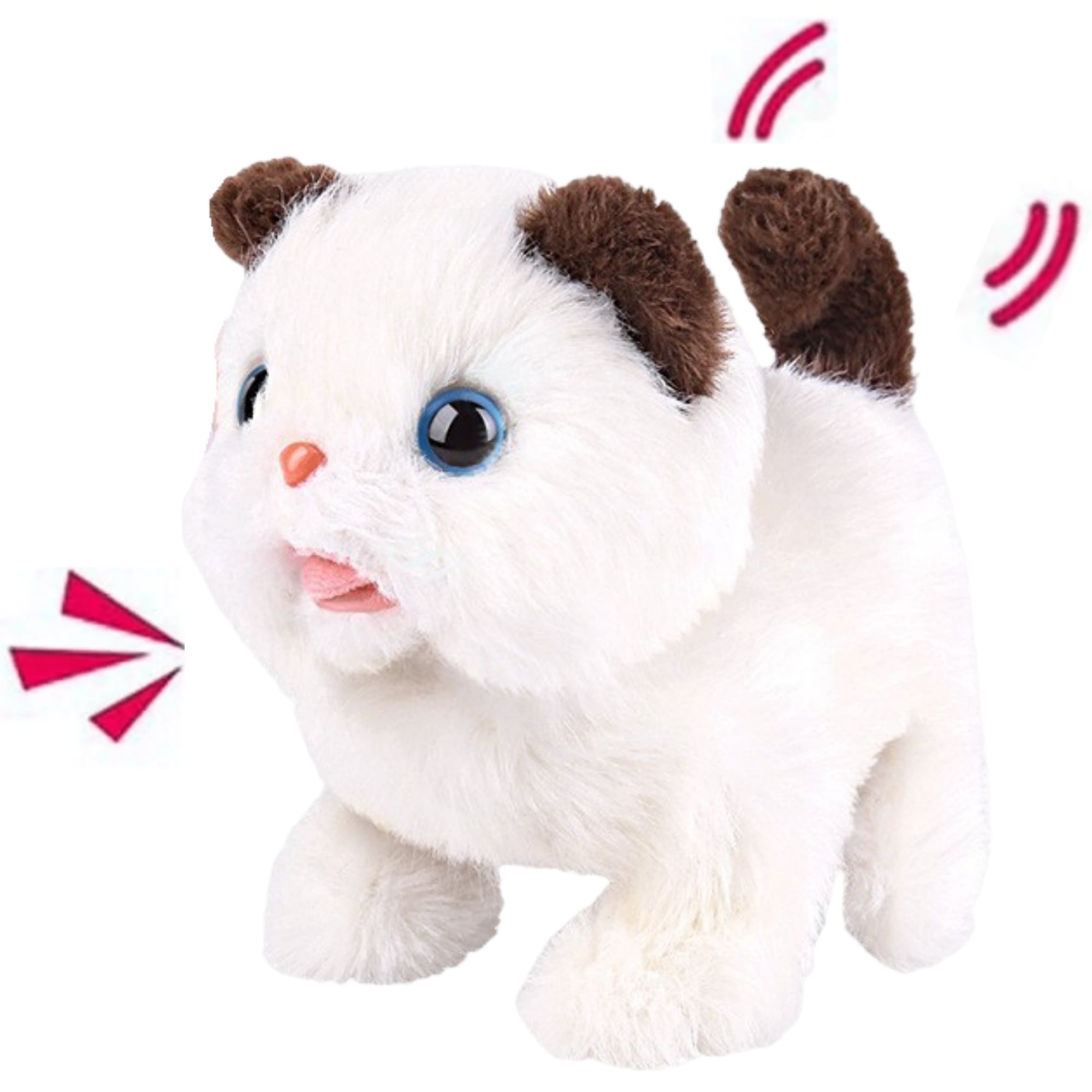 Ludolm Plush Toy Electronic Cat That Move and Meow Waliking Lifelike ...