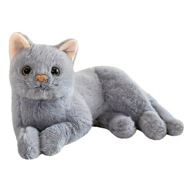 Plush Toy Home Decor Toys Kids Toy Grey Cat Stuffed Animal Cartoon Cat ...