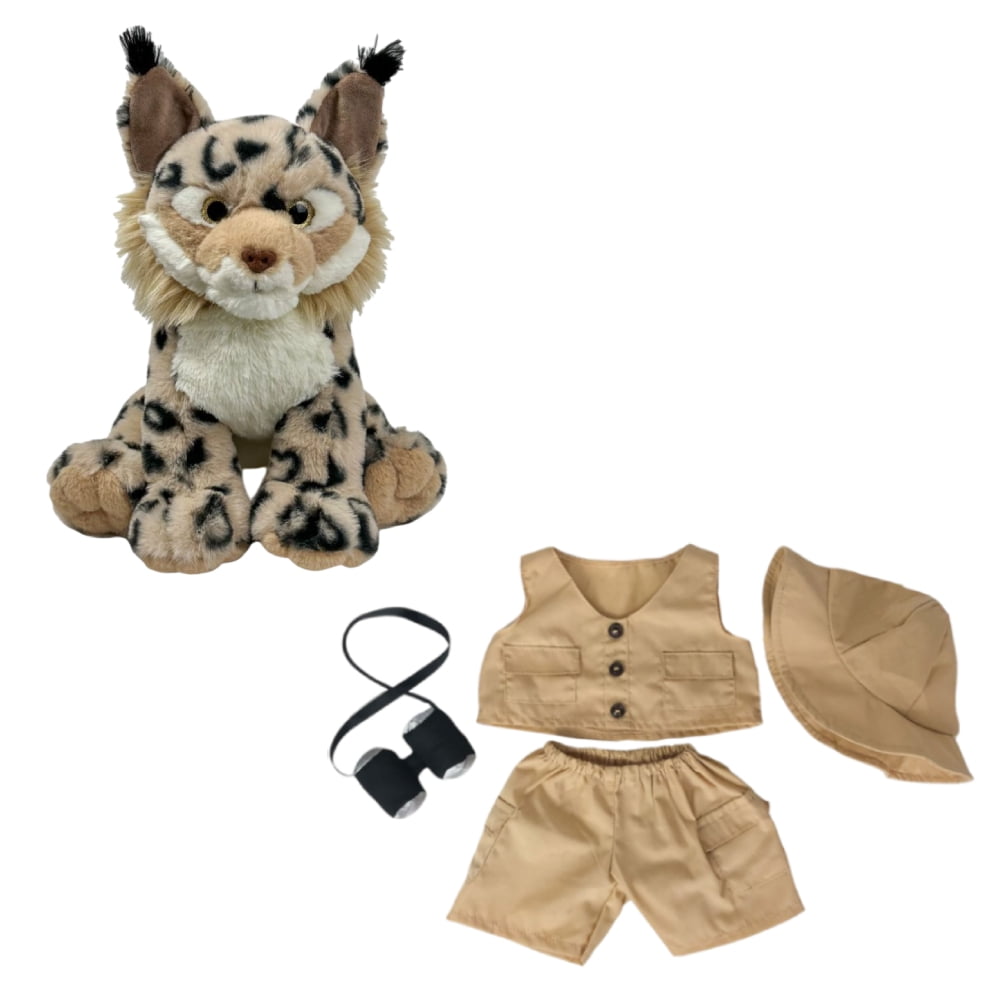 Plush Toy Lumi the Lynx 16 Inch with Boy Safari Outfit - Interactive ...