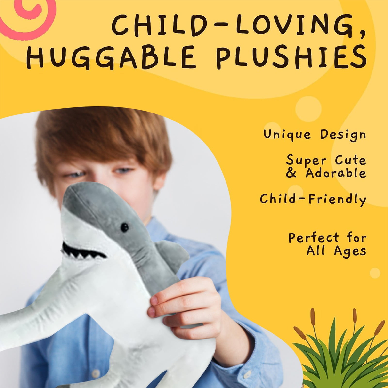 Plush Toy Stuffed Animal Mix - Horse & Shark Hybrid Stuffed Animals for ...