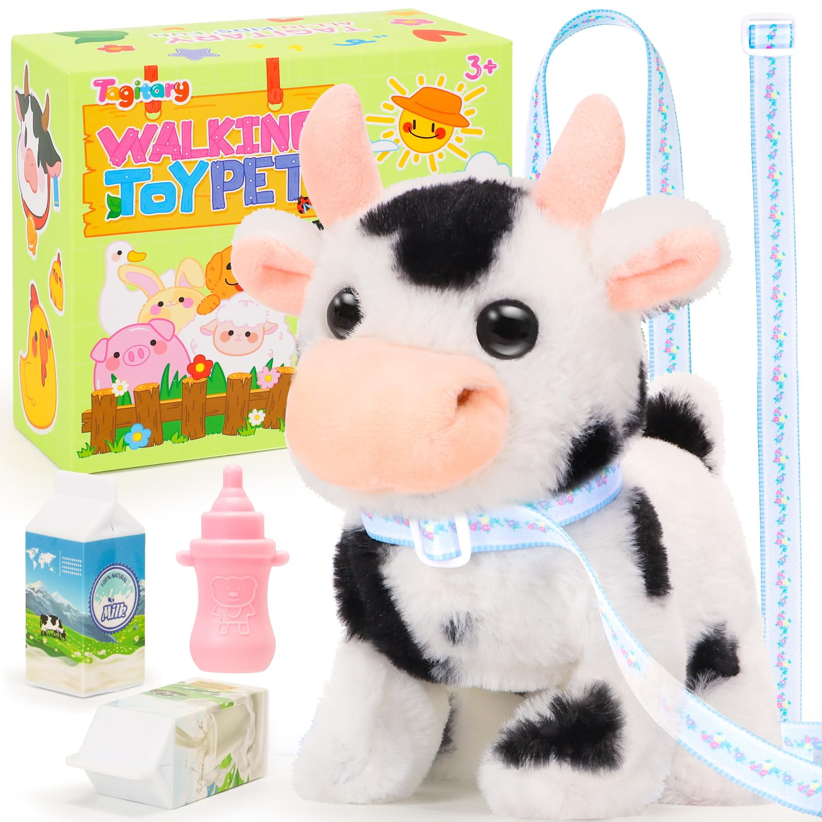 Plush Toys Interactive Toys Cow For Kids,Walking Pet Toys Can Make ...